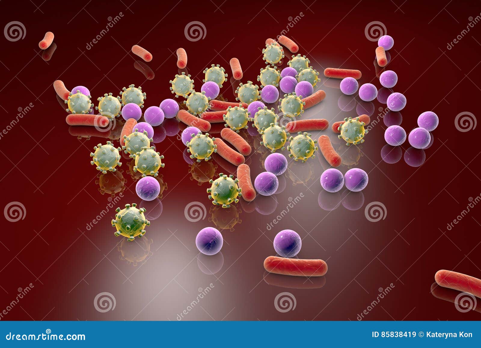 Bakterier av olika former stock illustrationer. Illustration av ...