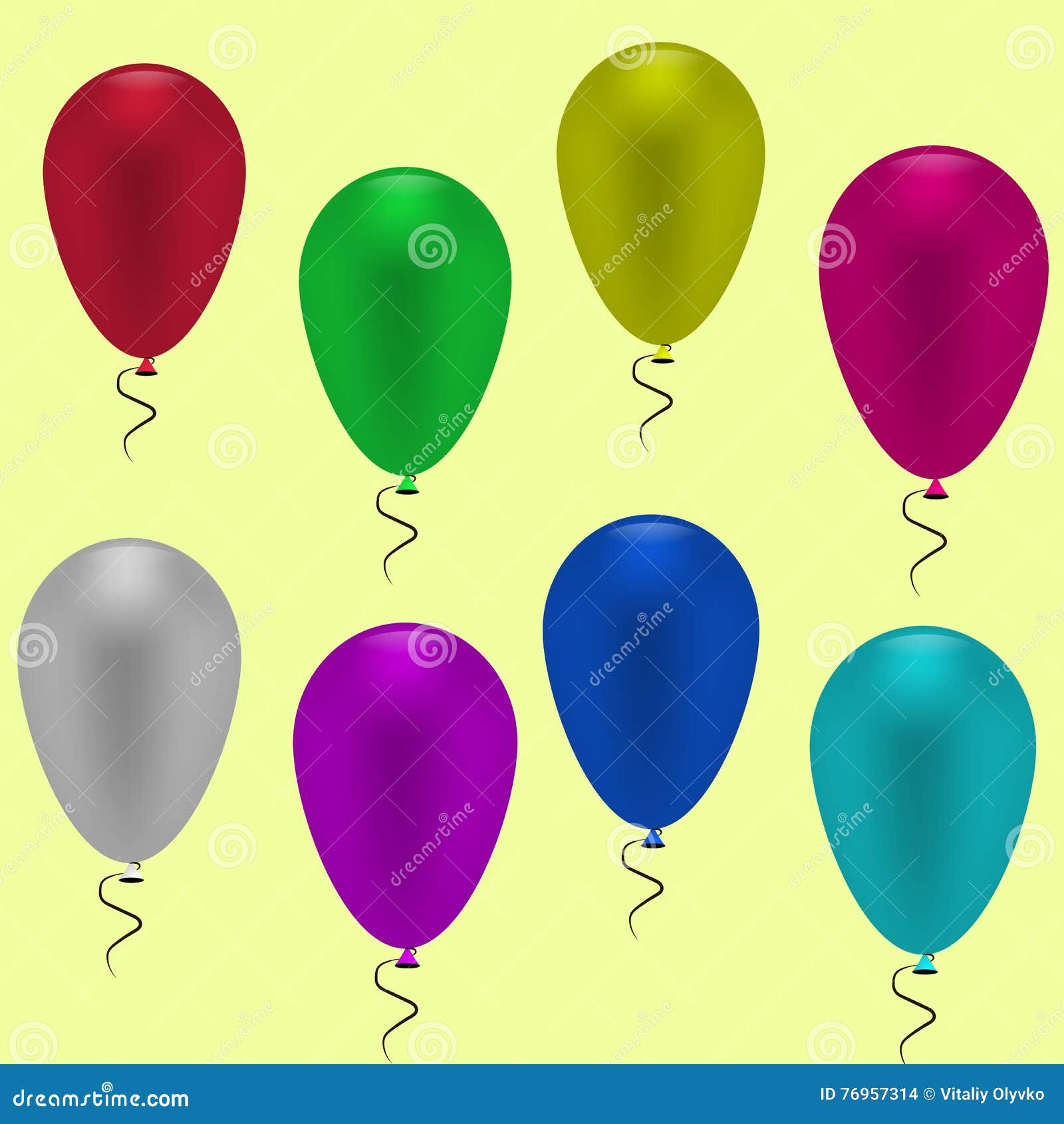 Balão colorido ilustração do vetor. Ilustração de grupo - 76957314