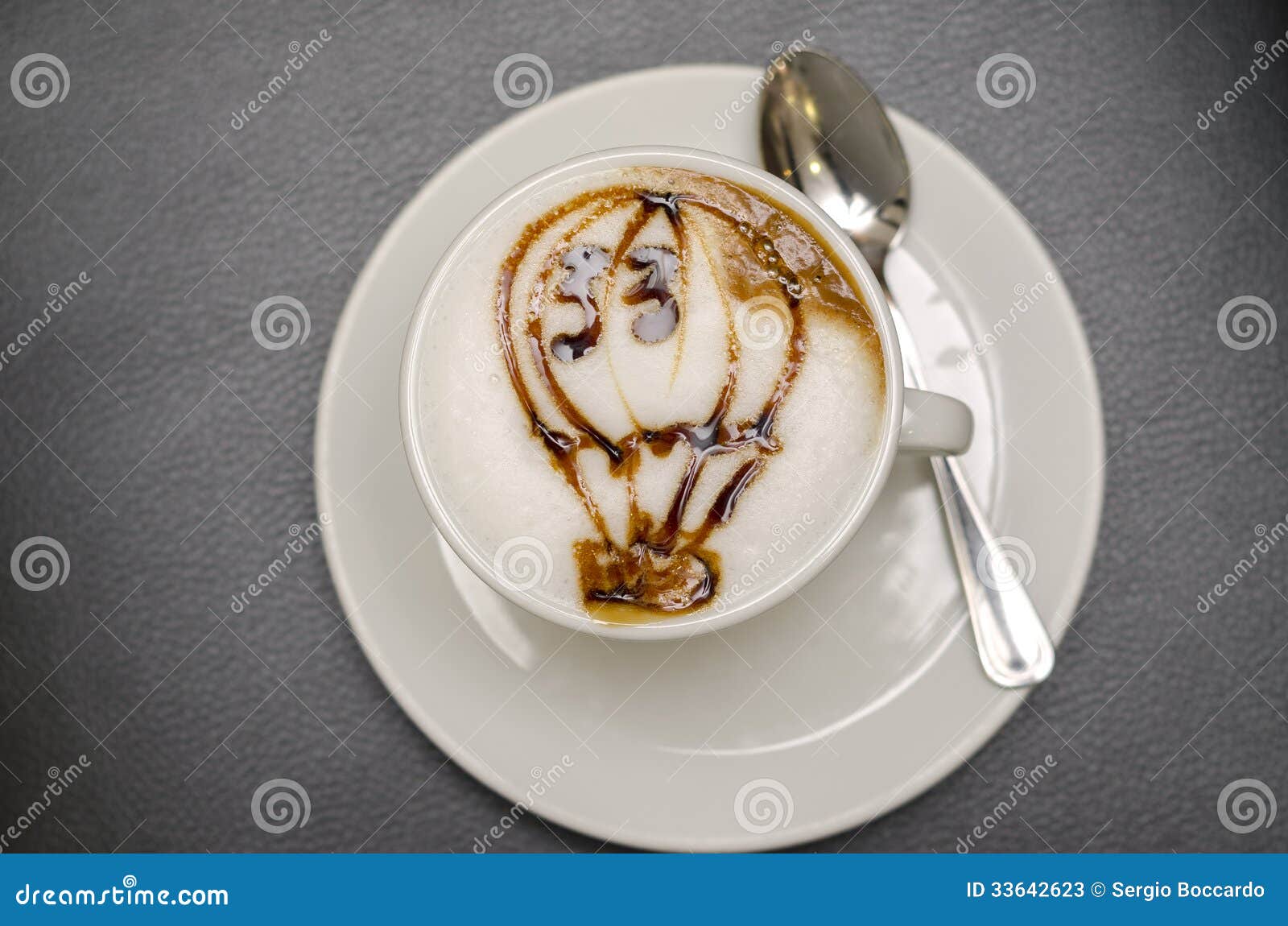 Balão Do Café E De Ar Quente Imagem de Stock - Imagem de leite, corda ...