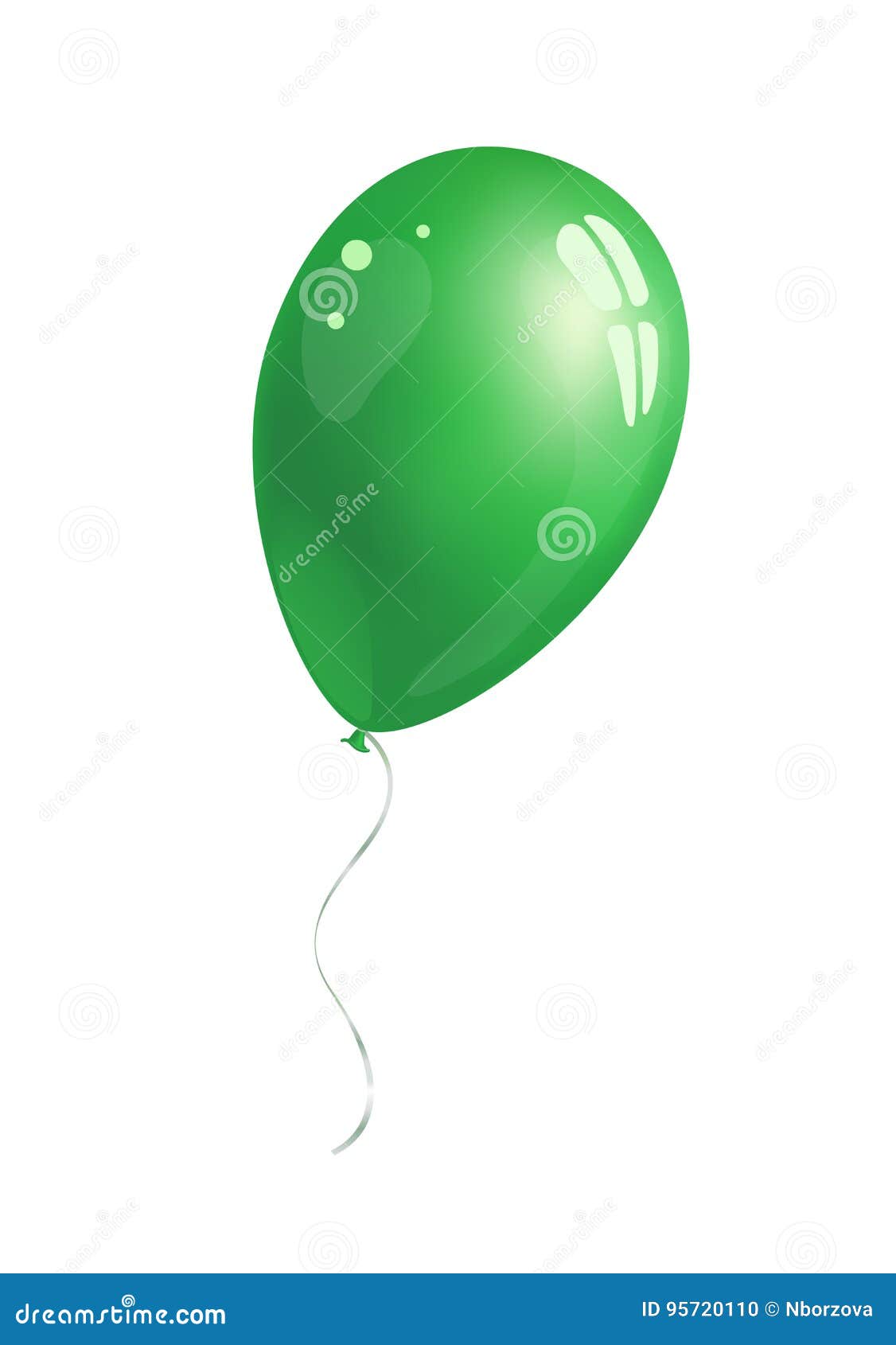 Balão verde ilustração do vetor. Ilustração de vetor - 95720110