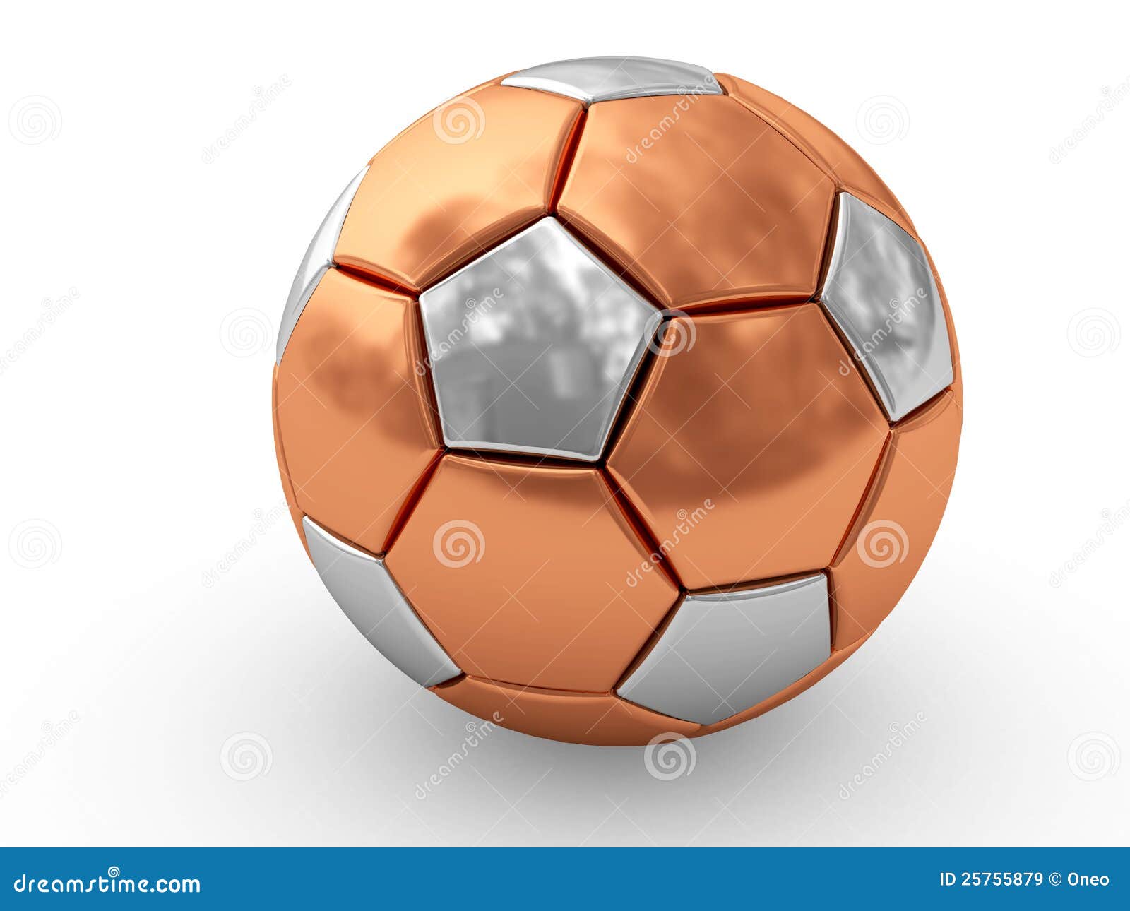 Balón De Fútbol De Bronce En Blanco Stock de ilustración - Ilustración ...