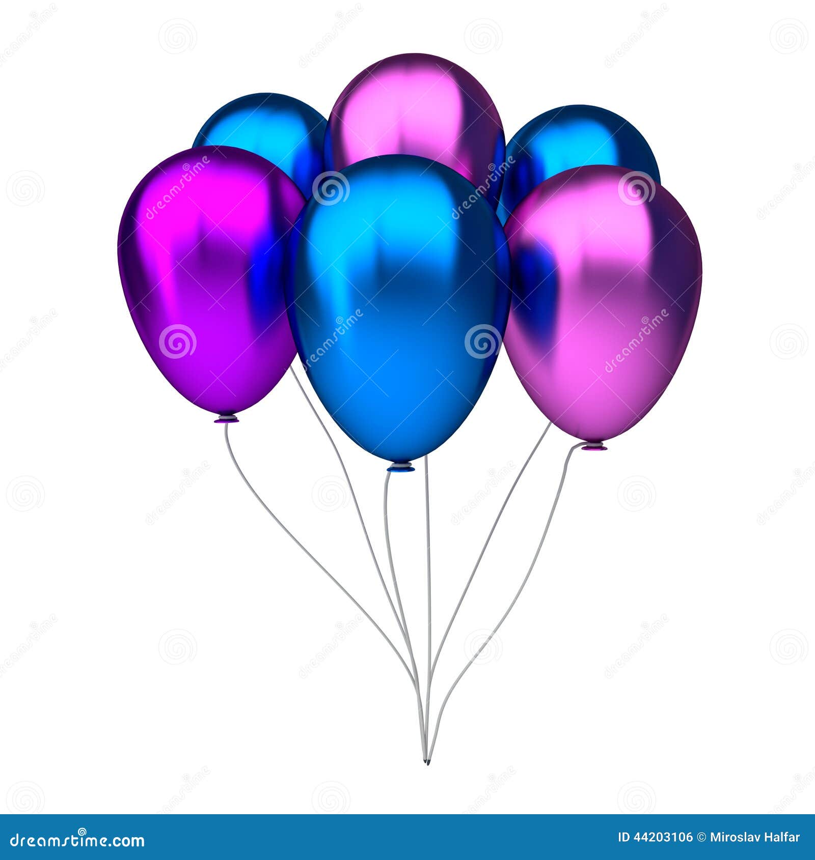 Balões Roxos E Azuis Do Aniversário Ilustração Stock - Ilustração de ...