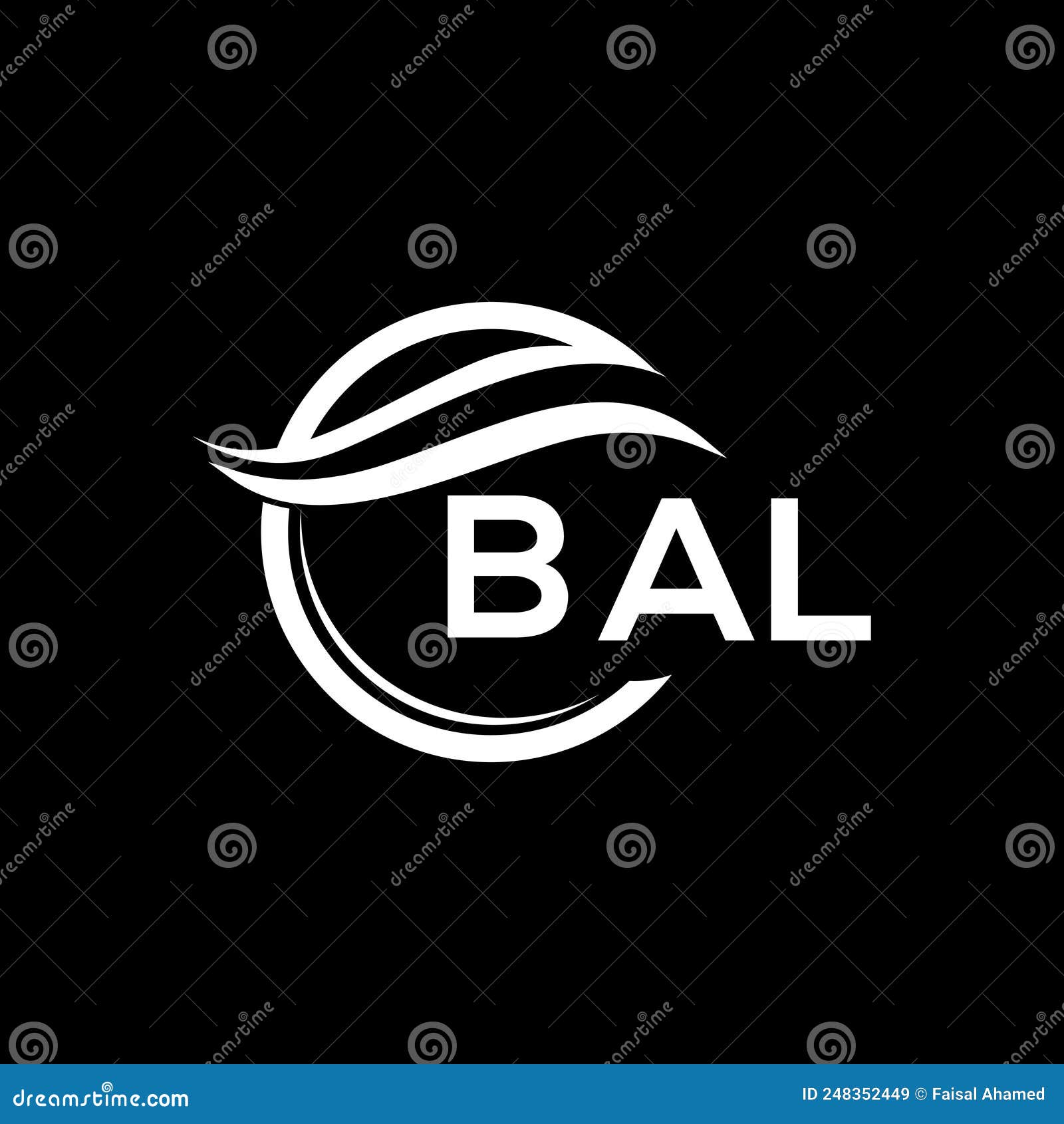 BAL Letter Logo Design on Black Background. BAL Creative Circle Letter ...