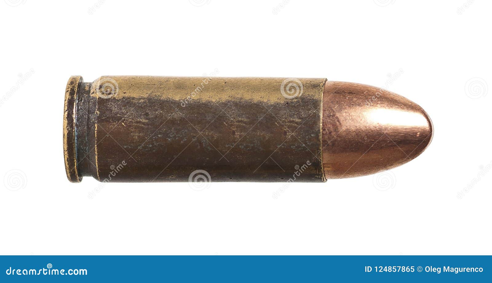 Bala De 9mm Para Uma Arma Isolada Imagem de Stock - Imagem de macro ...