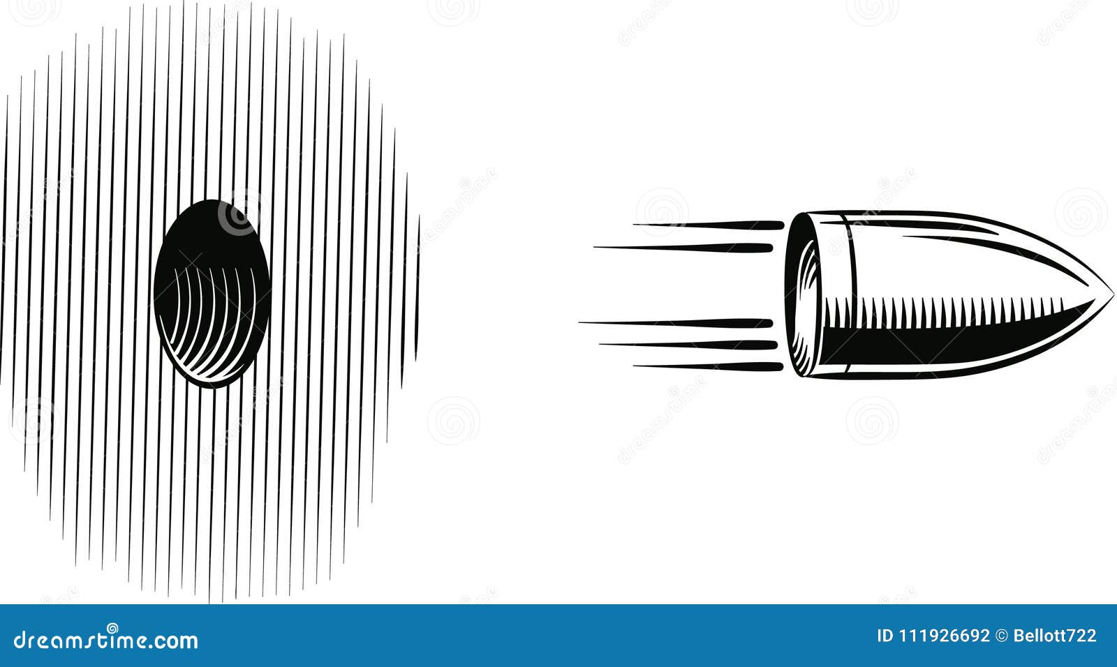 Bala Disparada Que Vai De Um Furo Ilustração do Vetor - Ilustração de ...