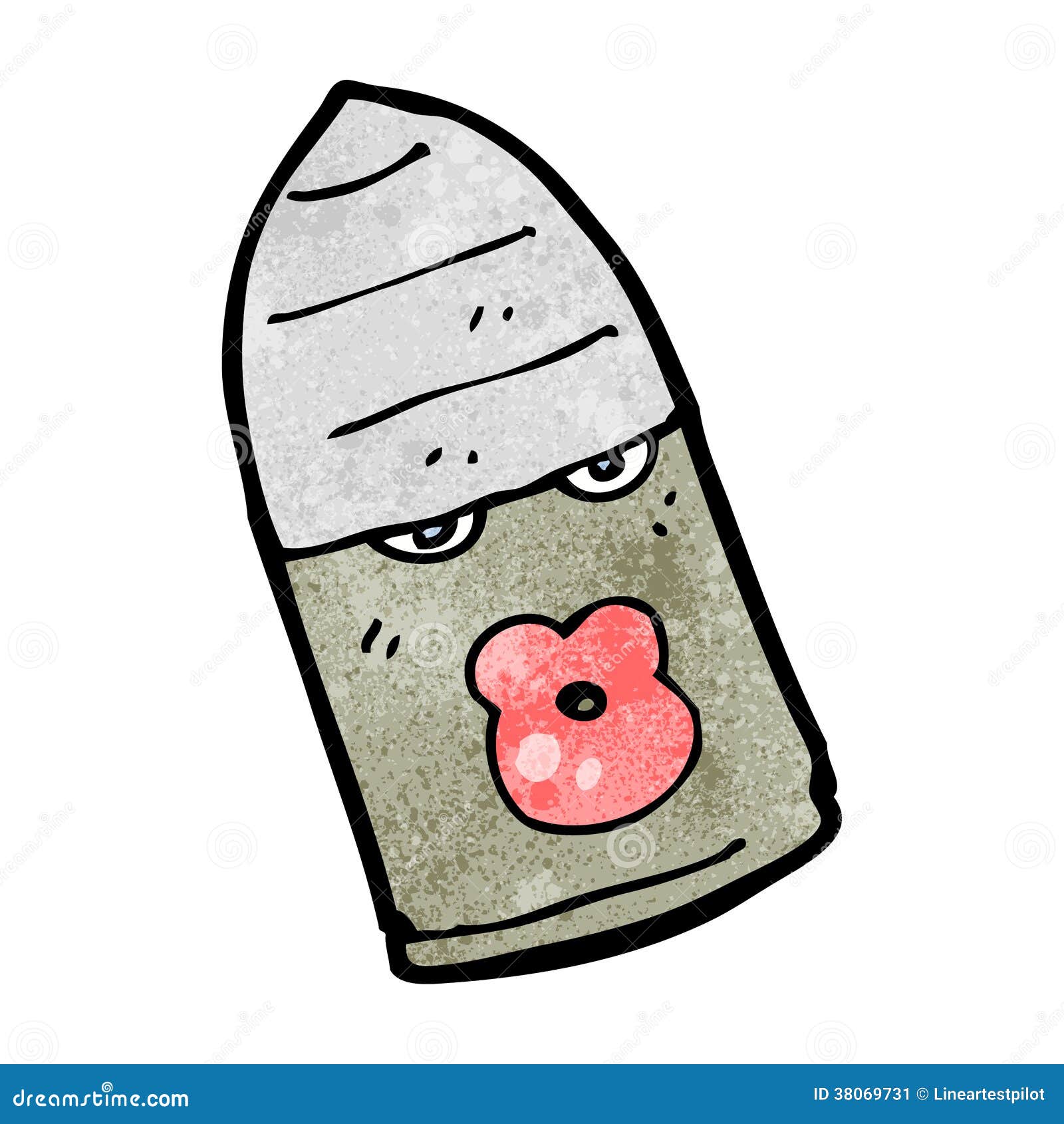 Bala Dos Desenhos Animados Com Cara Ilustração Stock - Ilustração de ...