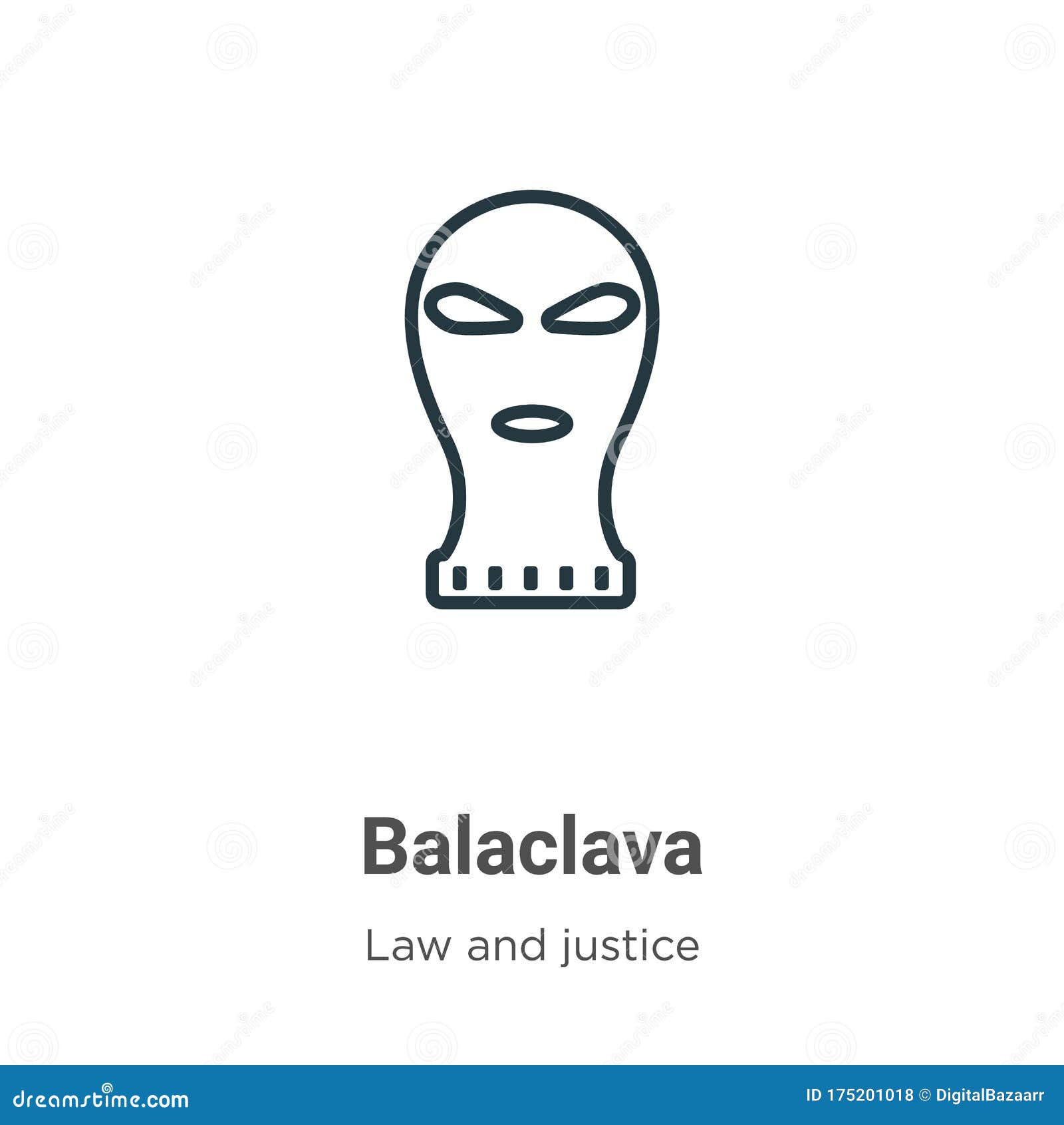Balaclava Outline Vector Icon. Thin Line Black Balaclava Icon, Flat ...