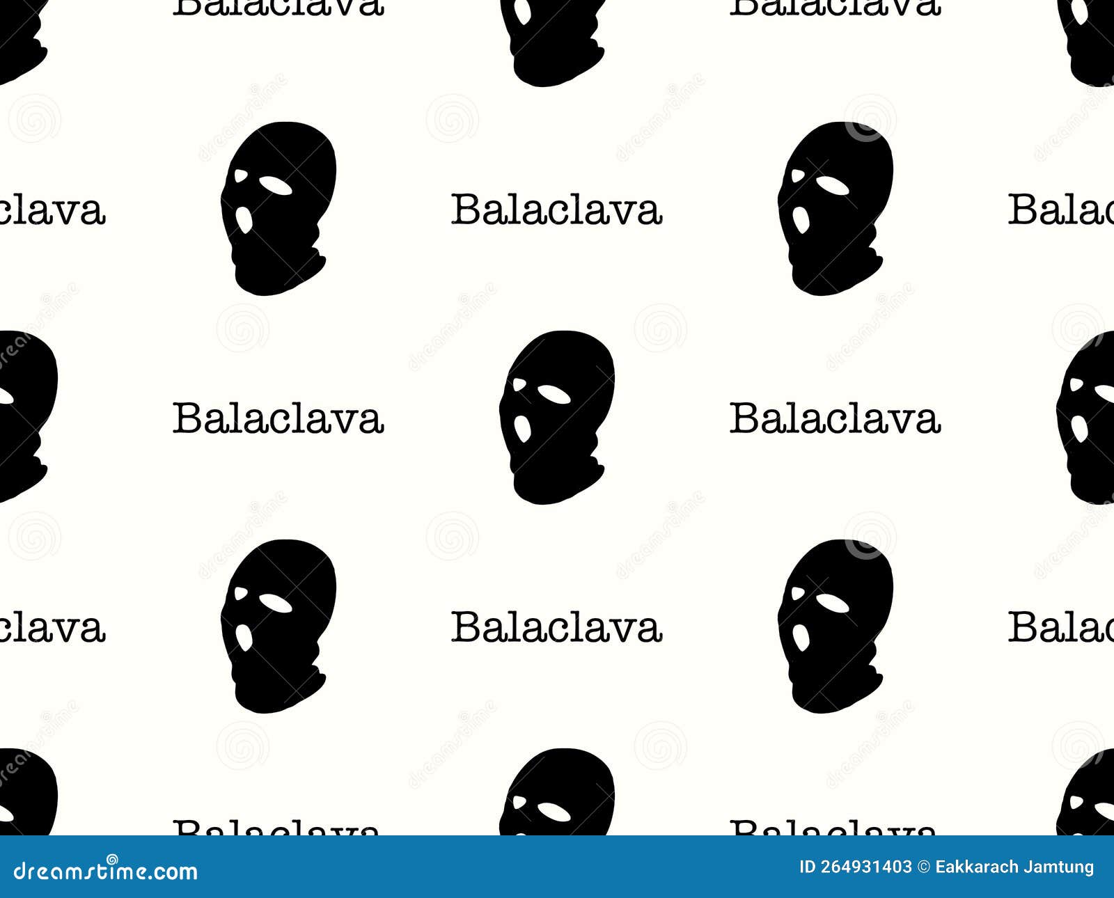 Balaclava Seamless Pattern on Orange Background Stock Illustration ...