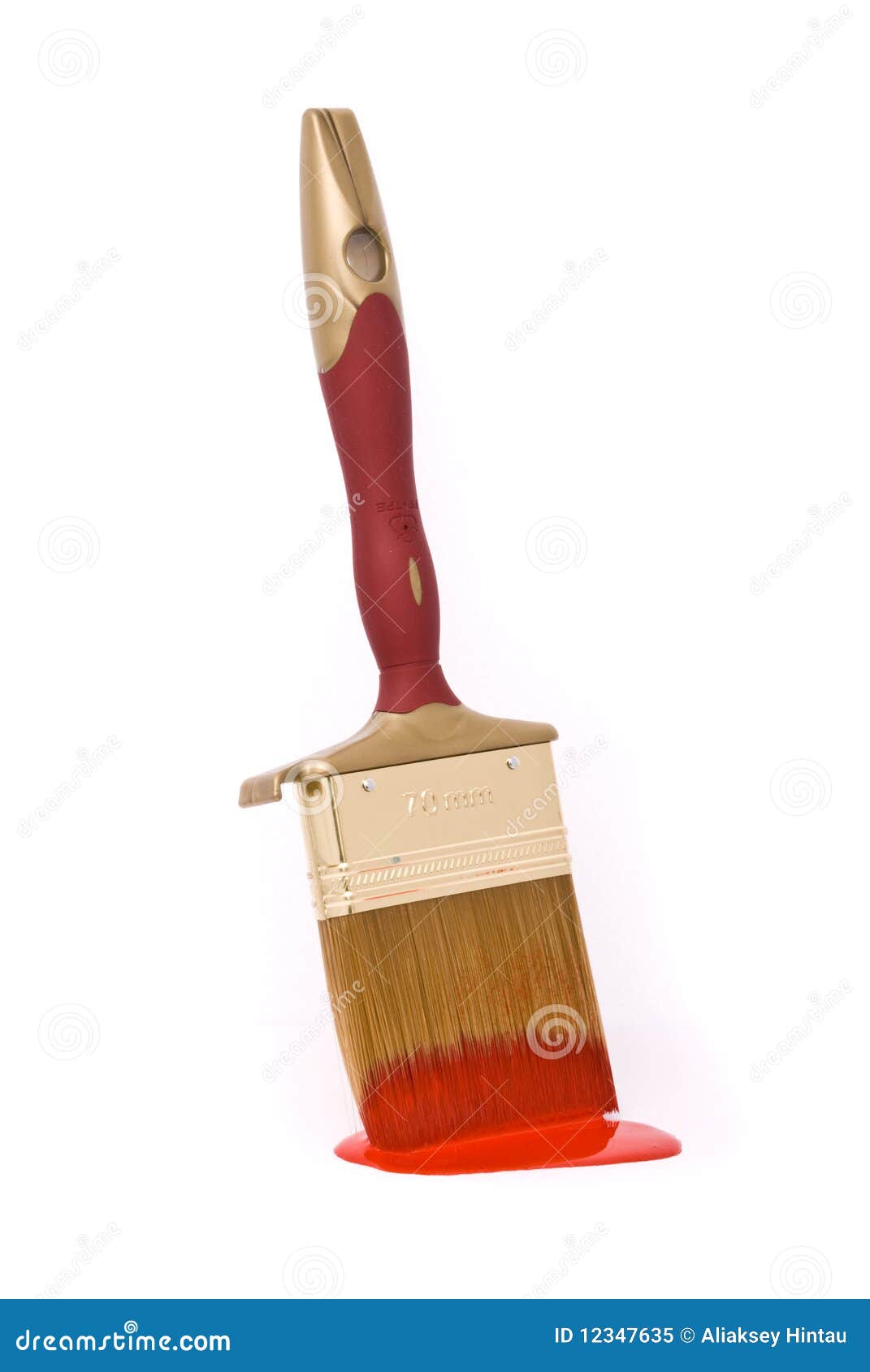 Balai Avec La Peinture Rouge Image stock - Image du grunge, isolement ...