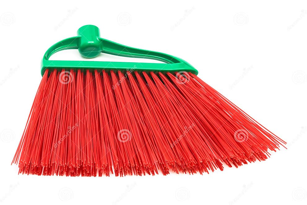 Balai rouge et moderne photo stock. Image du outil, personne - 38839402