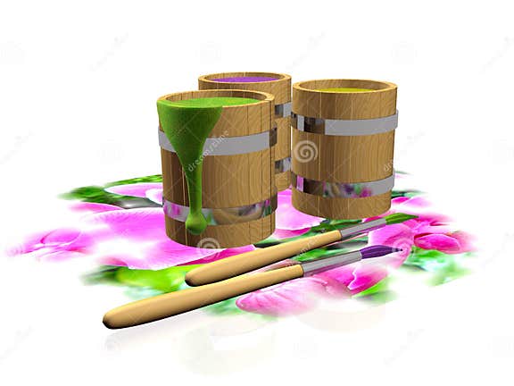 Balais et illustration illustration stock. Illustration du fleur - 23518686