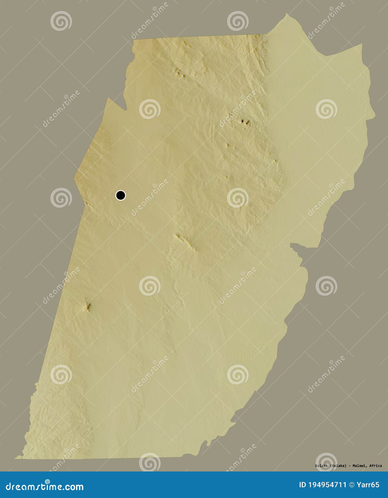 Balaka, District of Malawi, on Solid. Relief Stock Illustration ...