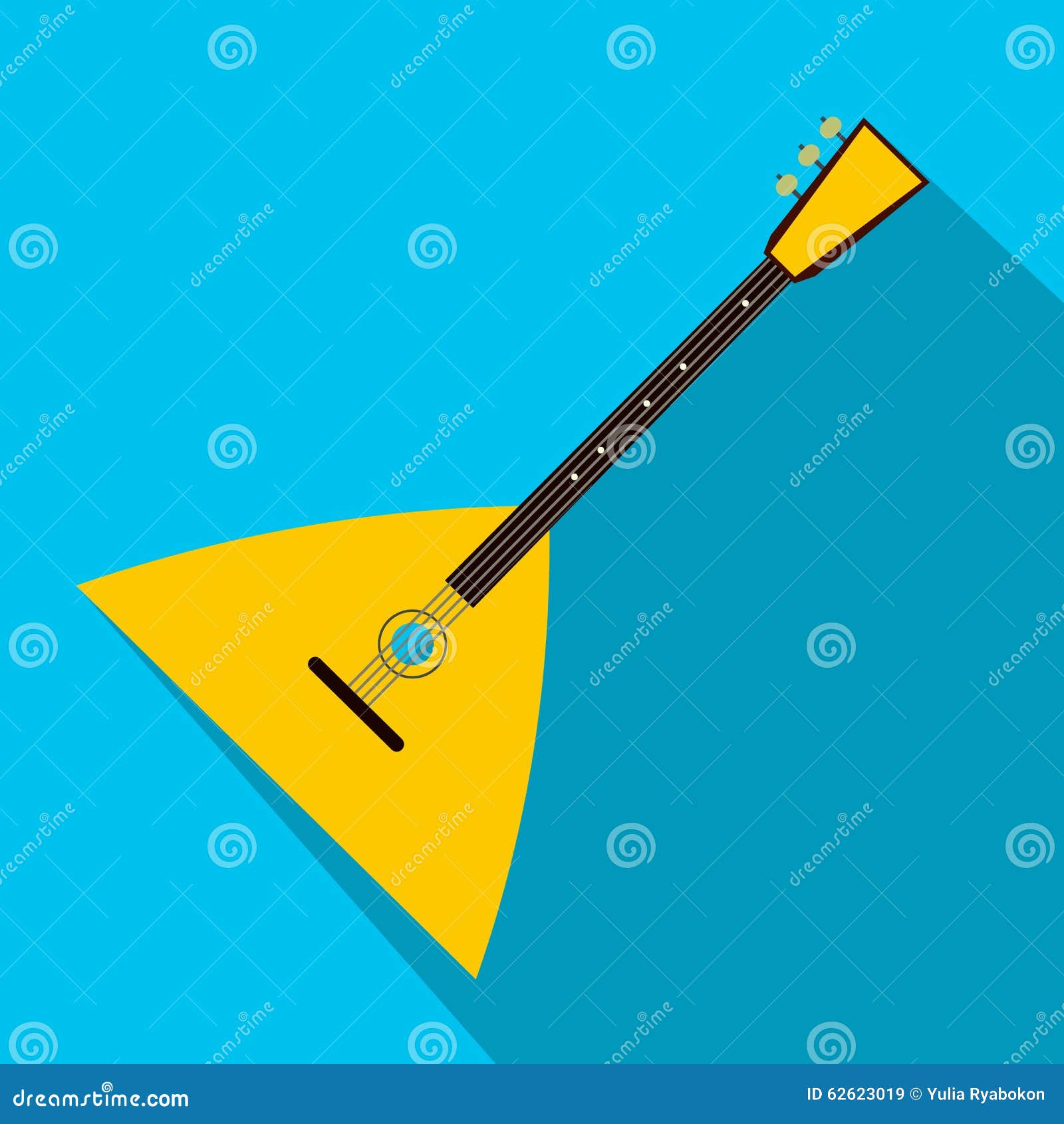 Balalaika flat icon stock vector. Illustration of plain - 62623019