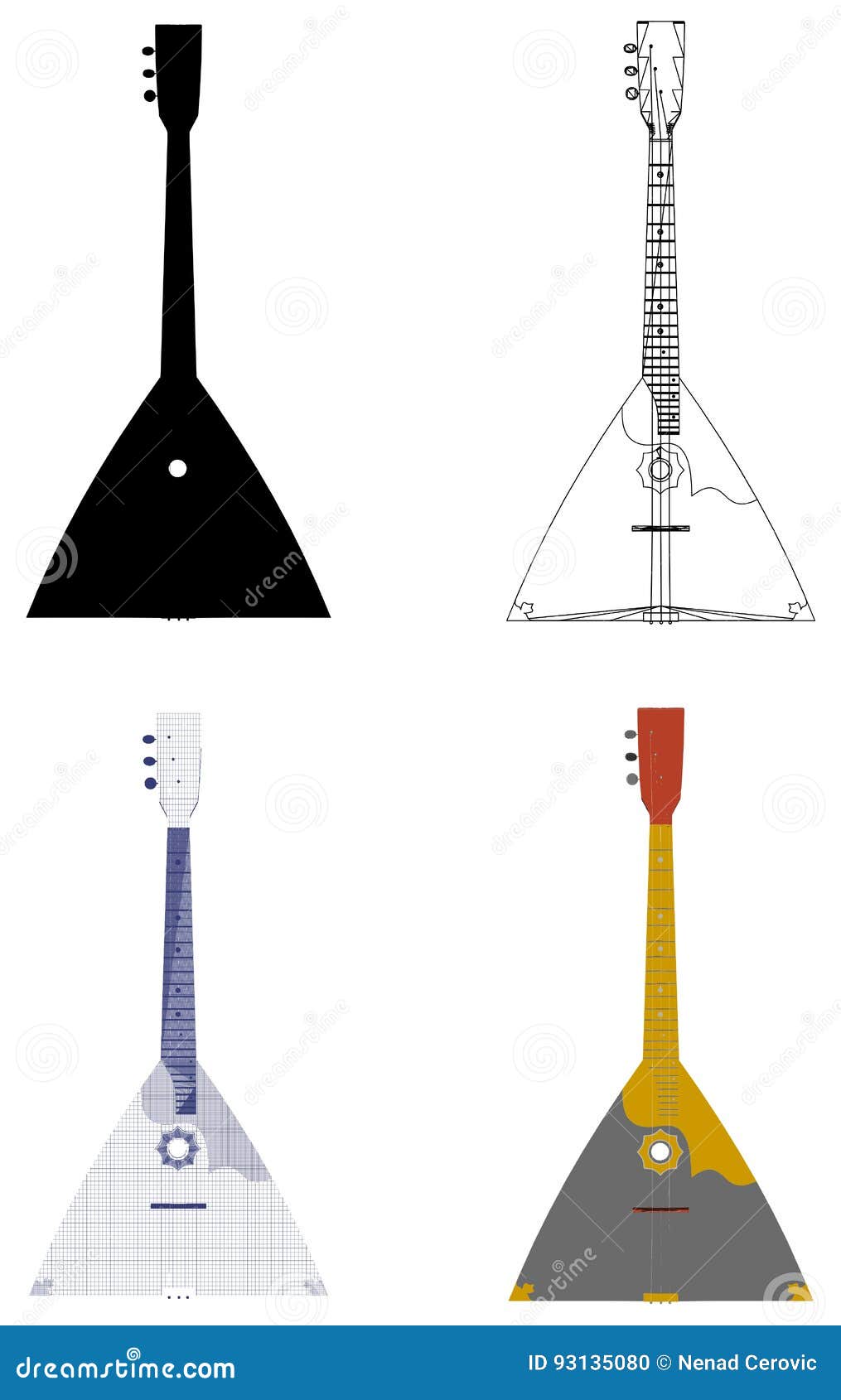 Balalaika Guitar Illustration Vector Stock Vector - Illustration of ...