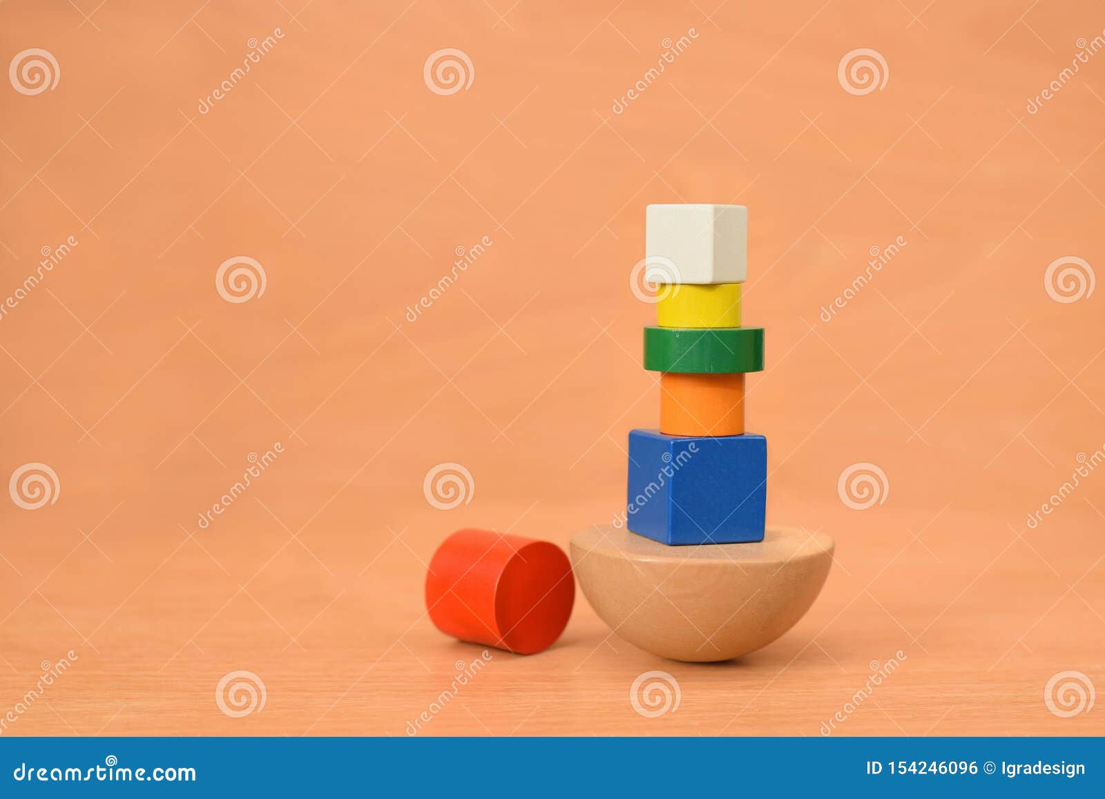Balance Toy on Wooden Background Stock Photo - Image of childhood ...