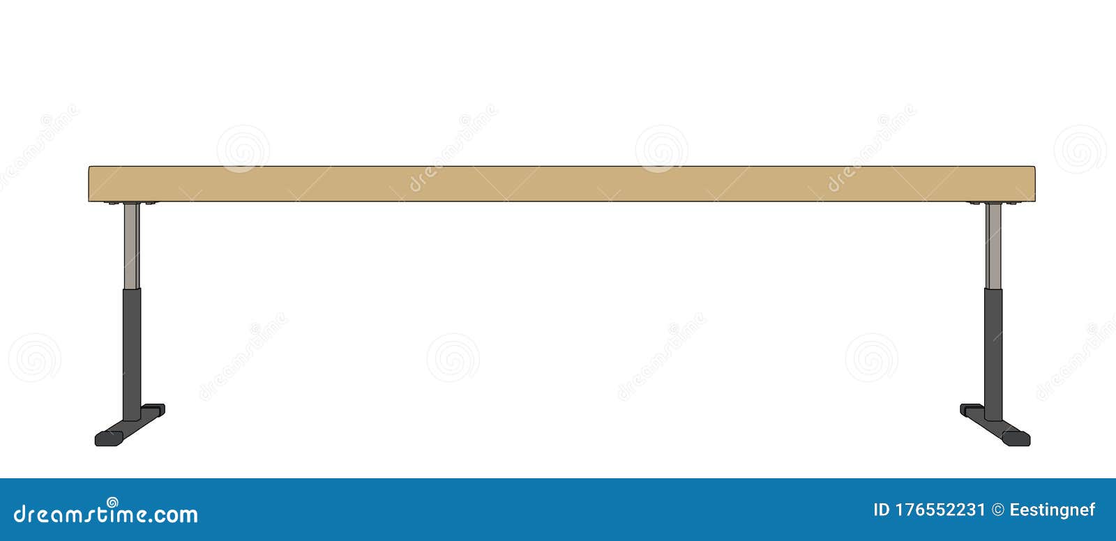 Balance Beam. Vector Outline Illustration Stock Vector - Illustration ...