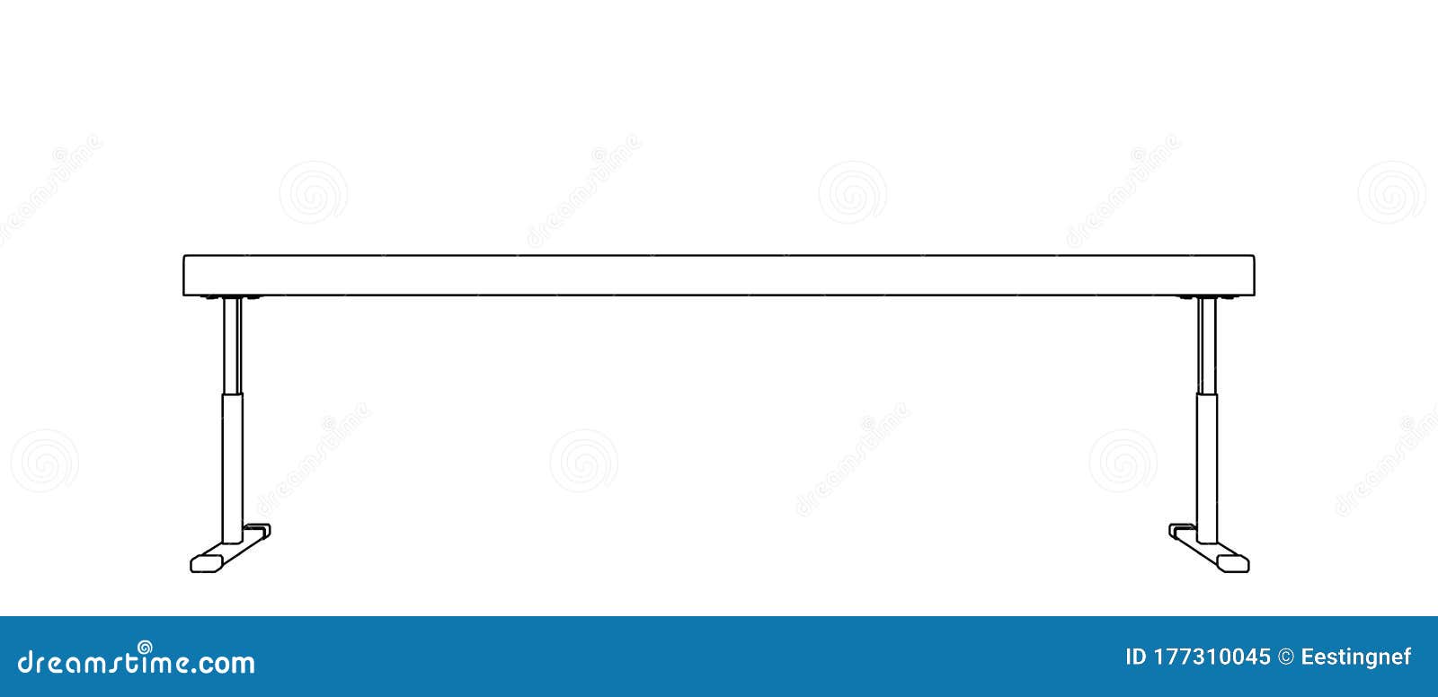 Balance Beam. Vector Outline Illustration Stock Vector - Illustration ...