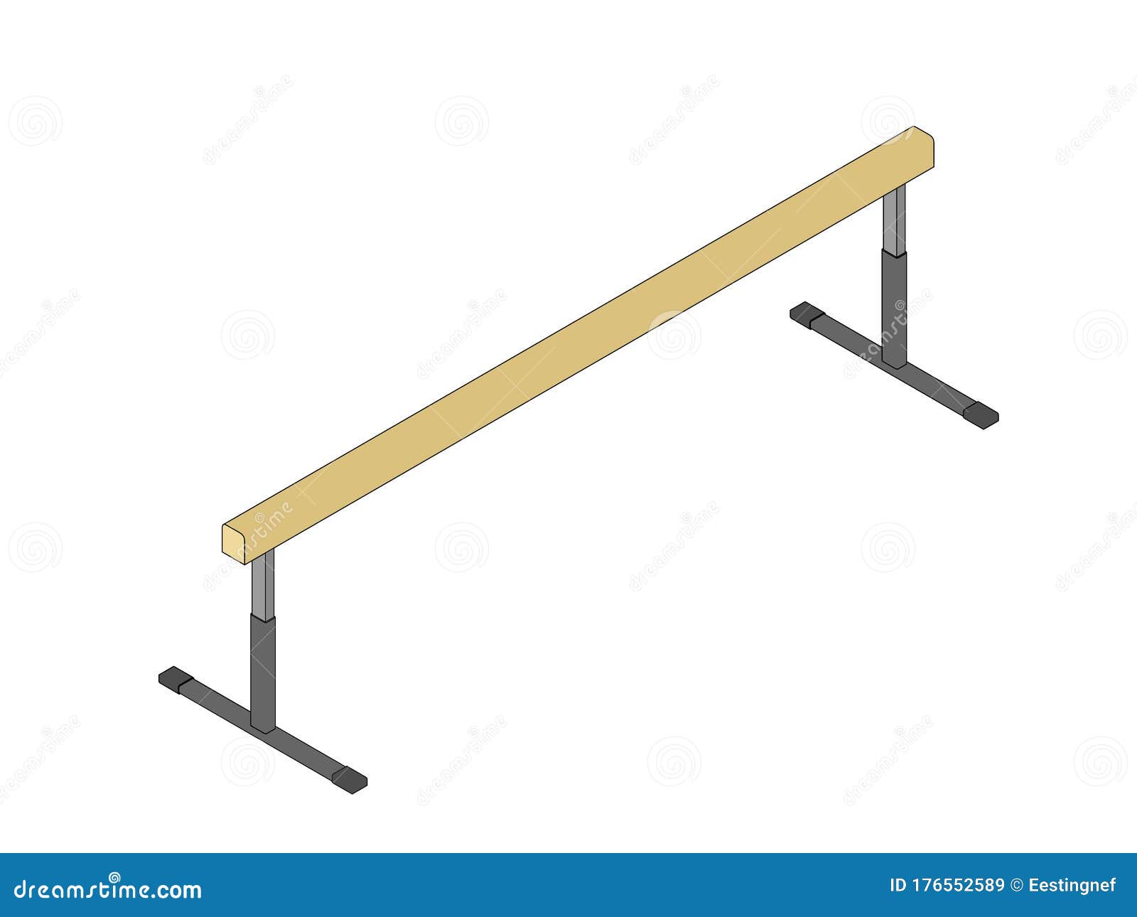 Balance Beam. Vector Outline Illustration Stock Vector - Illustration ...
