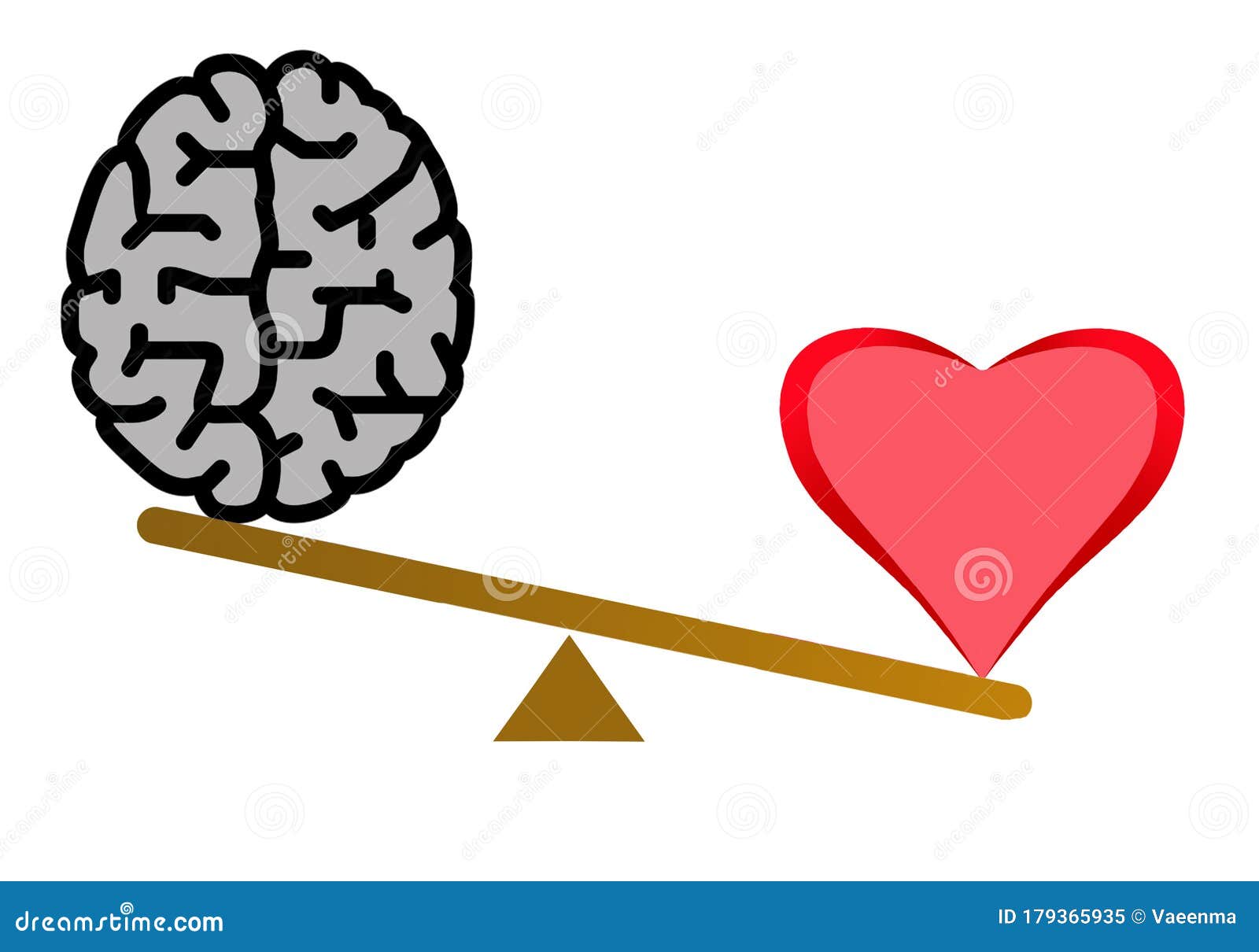 Balance between Brain and Heart Stock Illustration - Illustration of ...