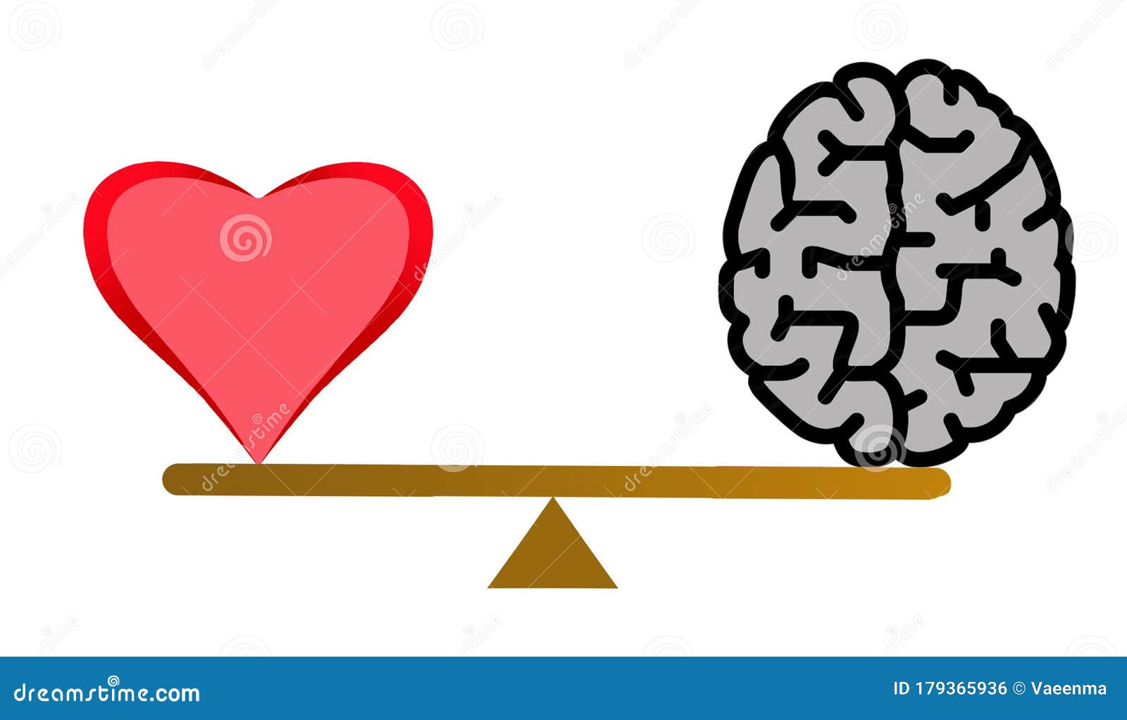 Balance between Brain and Heart Stock Illustration - Illustration of ...