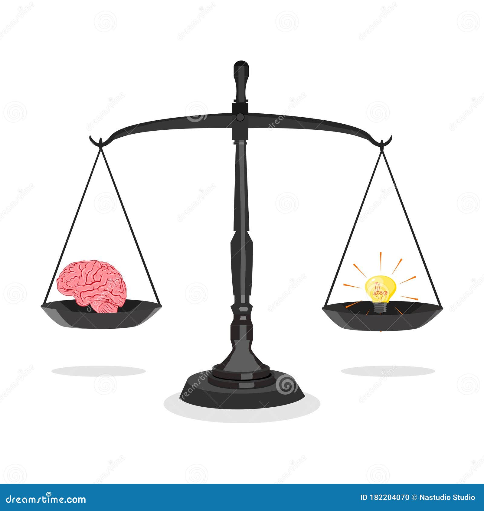The Balance of the Brain and the Light Bulb in the Brain Eps Stock ...