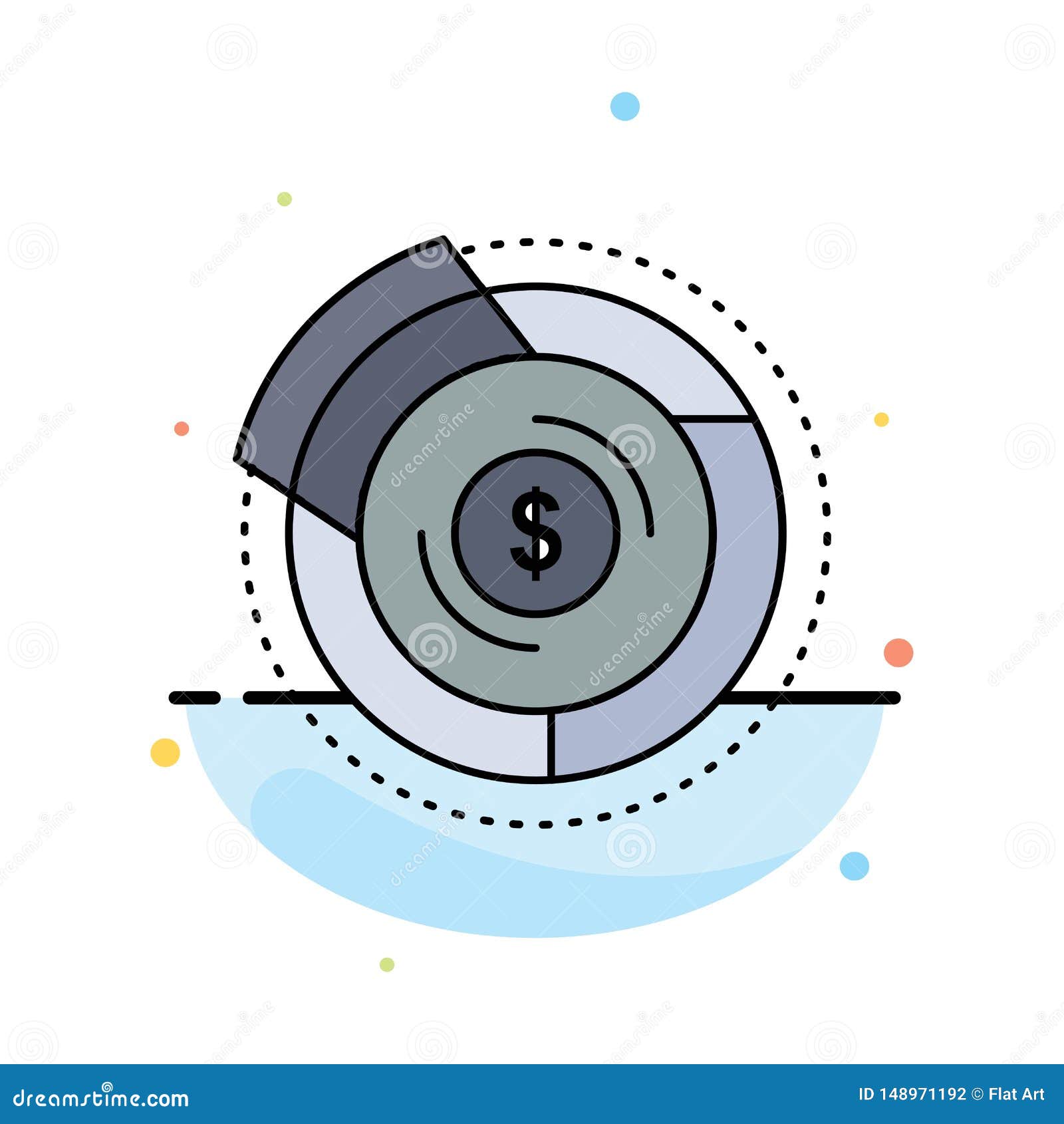 Balance, Budget, Diagram, Financial, Graph Flat Color Icon Vector Stock ...