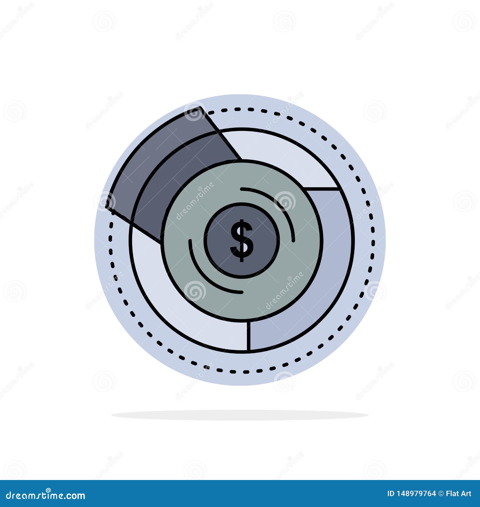 Balance, Budget, Diagram, Financial, Graph Flat Color Icon Vector Stock ...