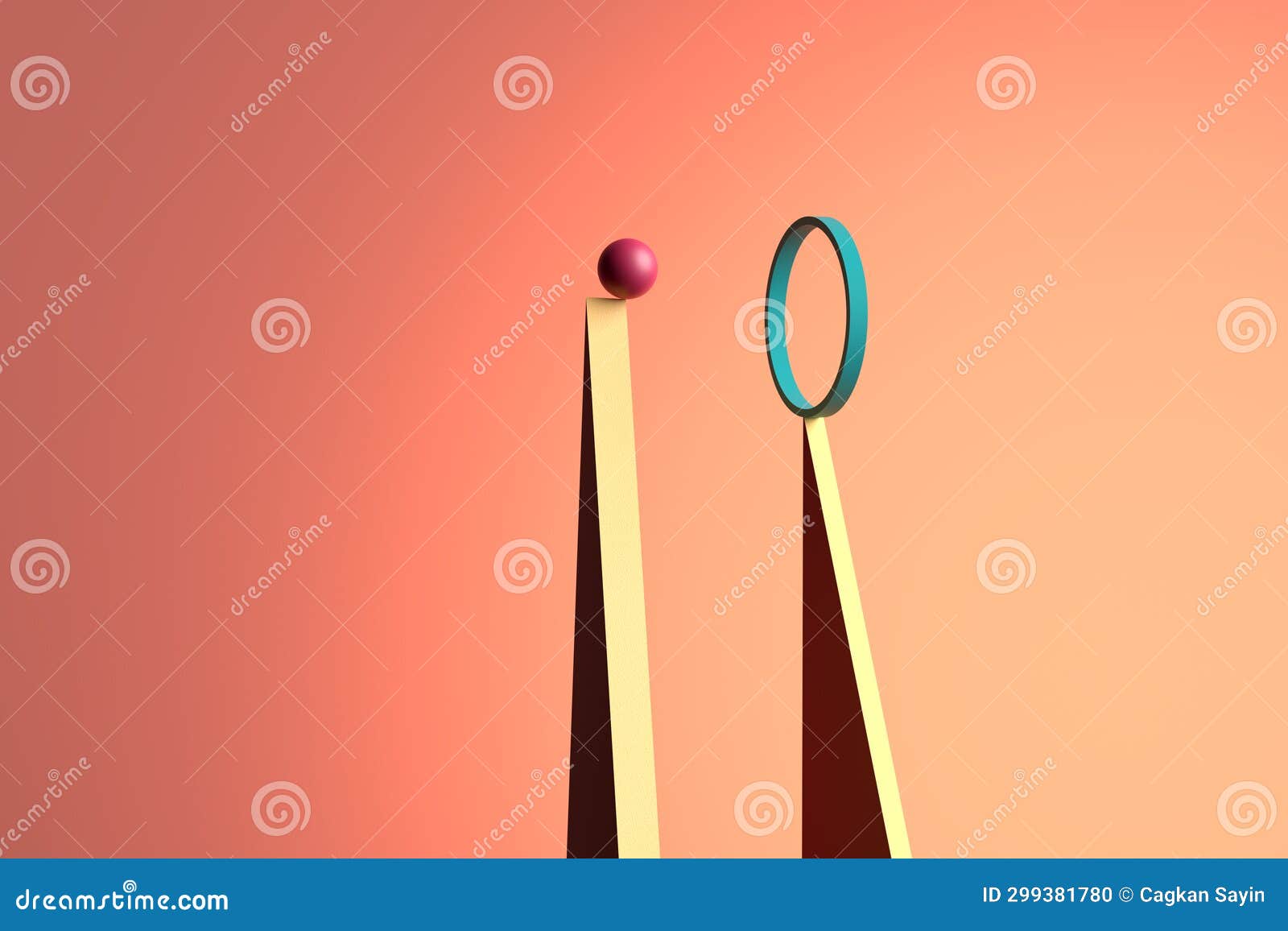 Balance, Choice, Decision and Achievement. a Sphere and a Circle ...