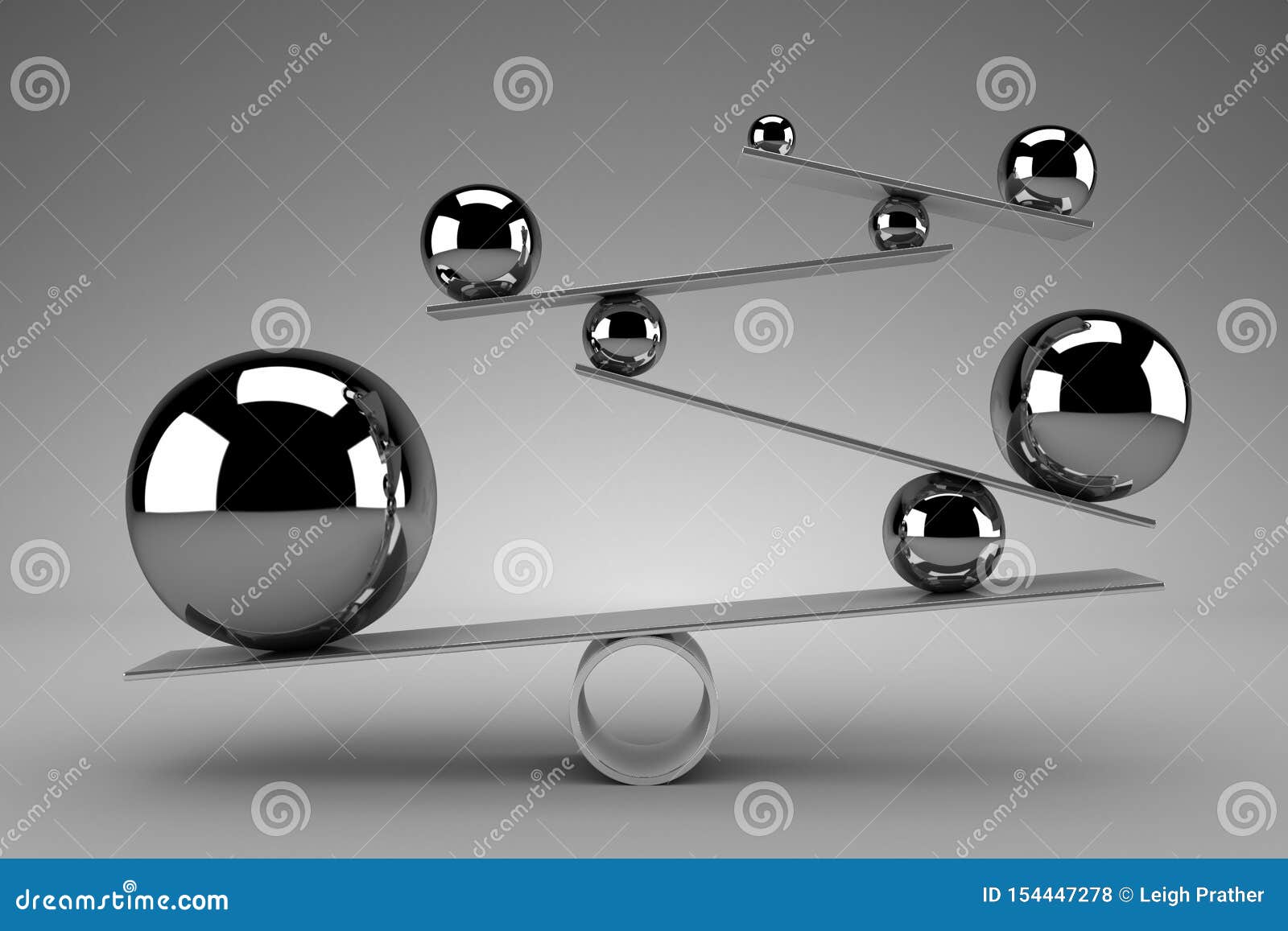 Balance Concept - 3d Render Stock Illustration - Illustration of chrome ...