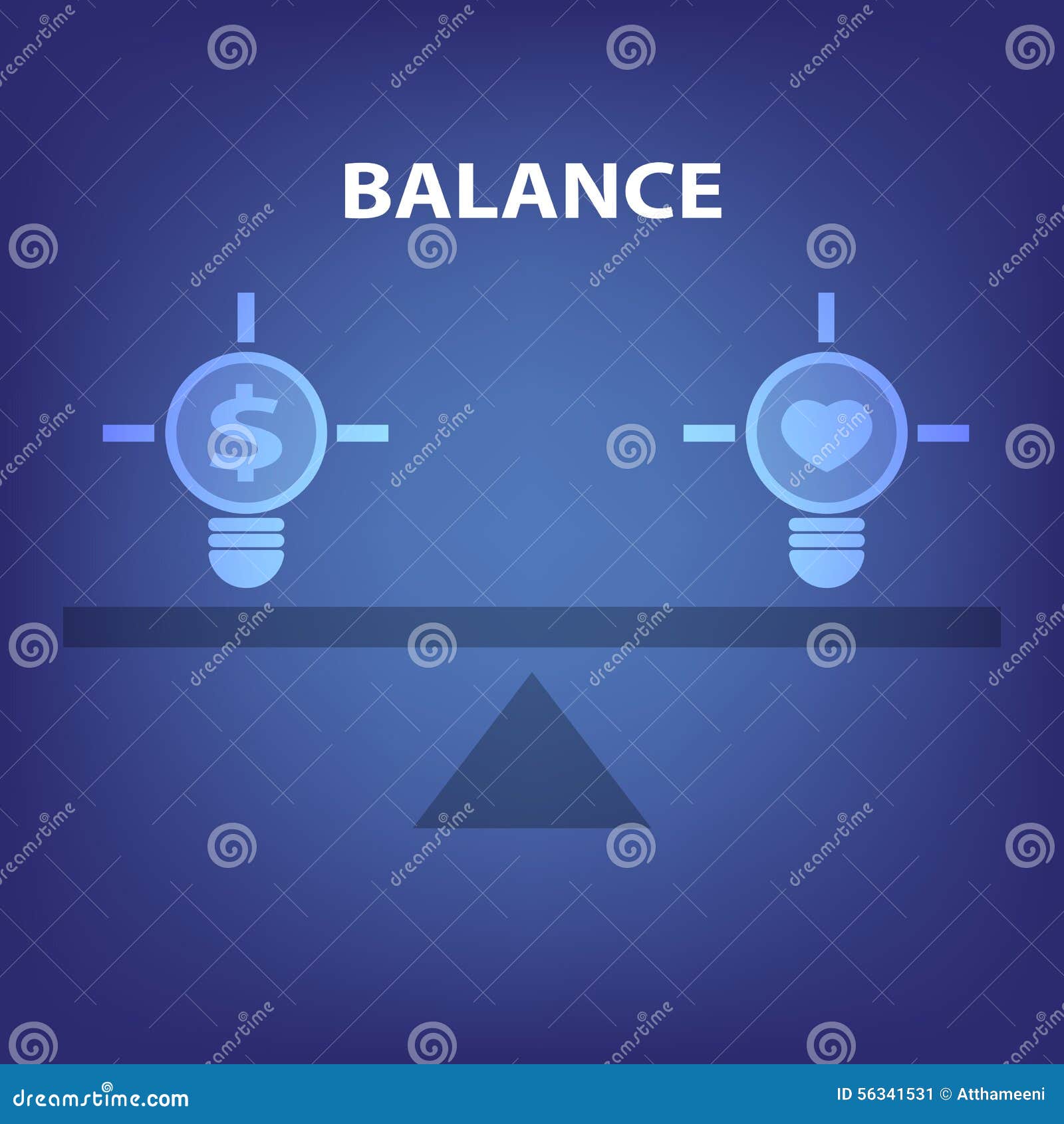 Balance Concept Illustration in Blue Background Stock Vector ...