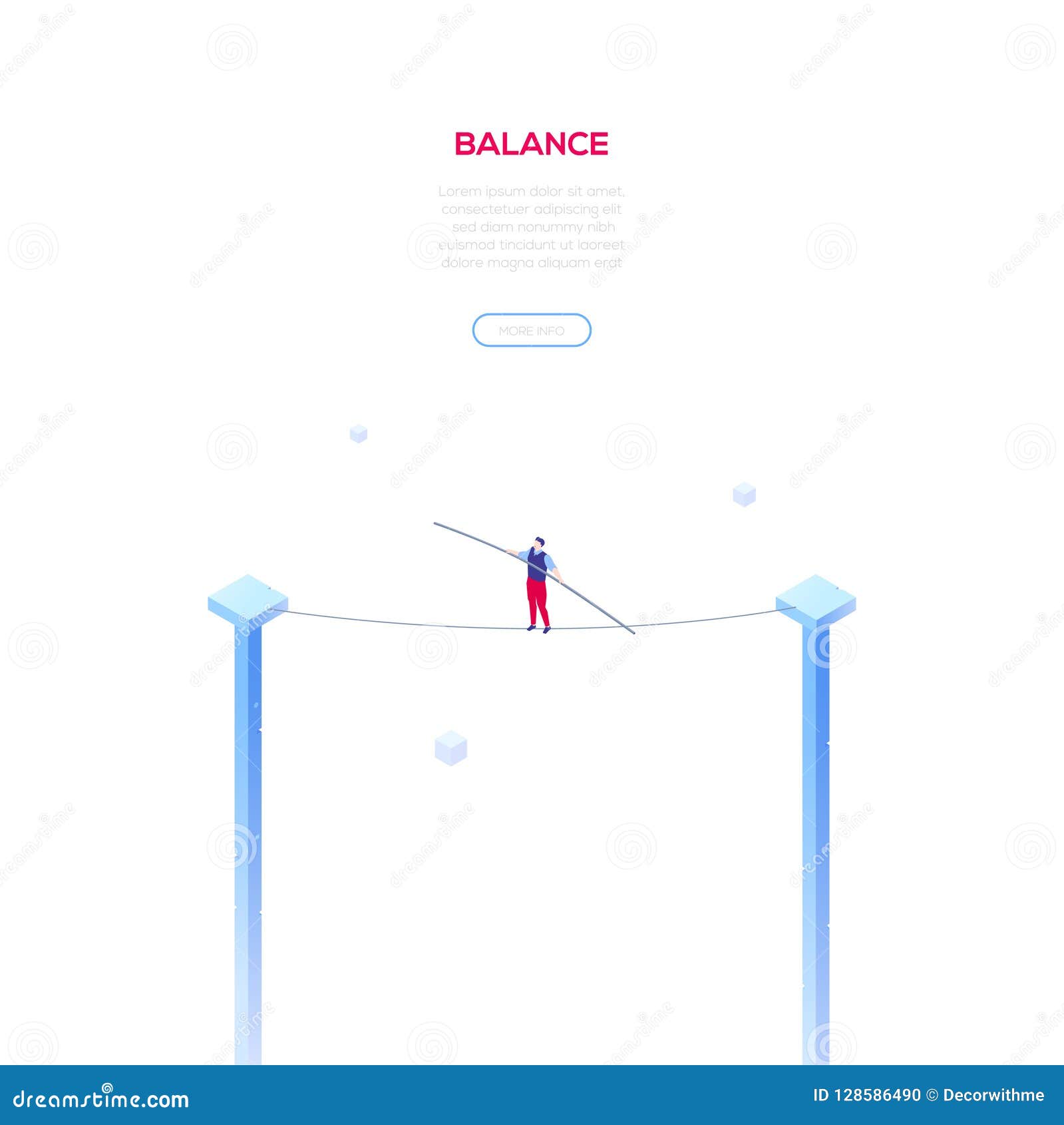Balance Concept - Modern Isometric Vector Web Banner Stock Vector ...