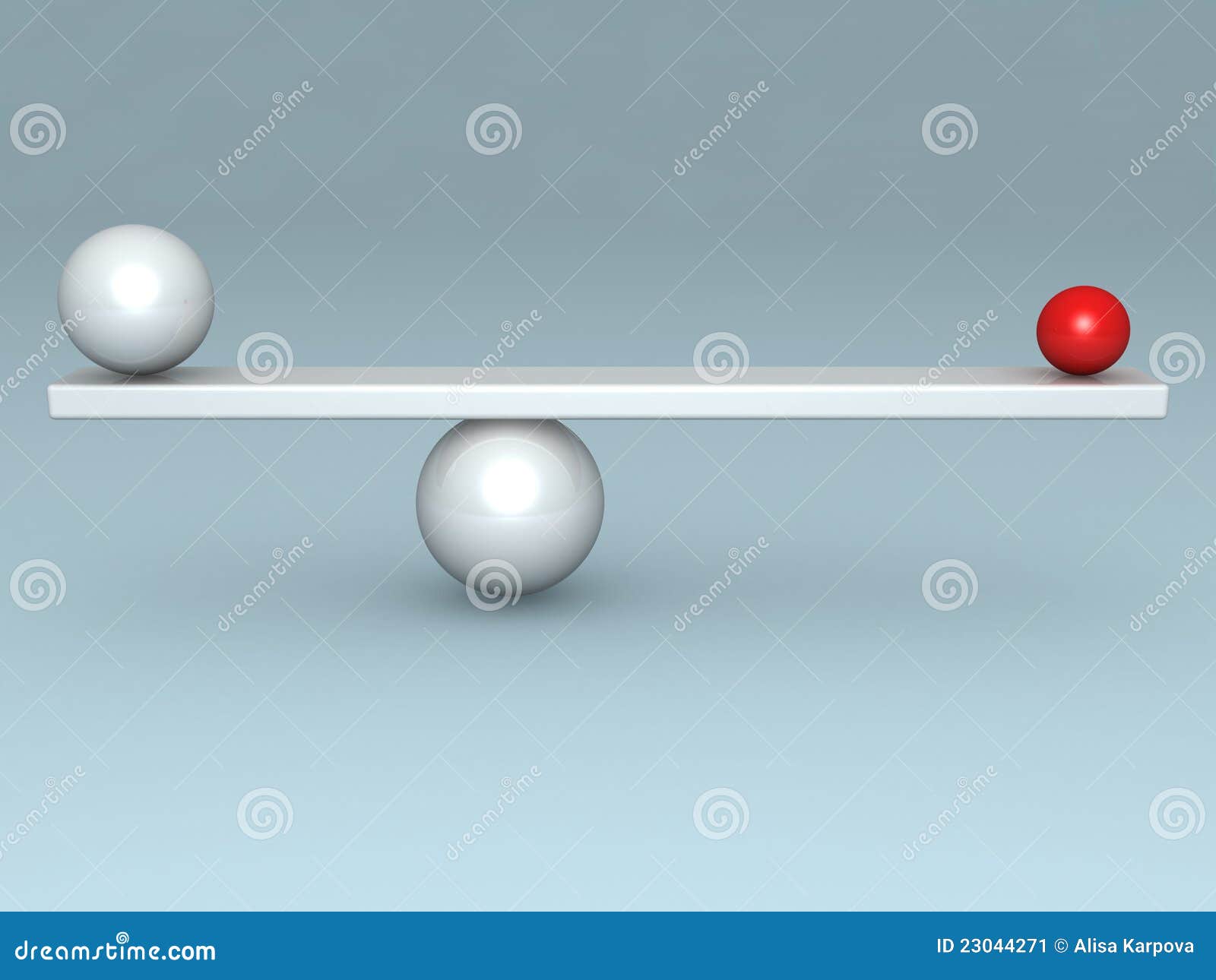 Balance Concept with Two Red and White Balls Stock Illustration ...