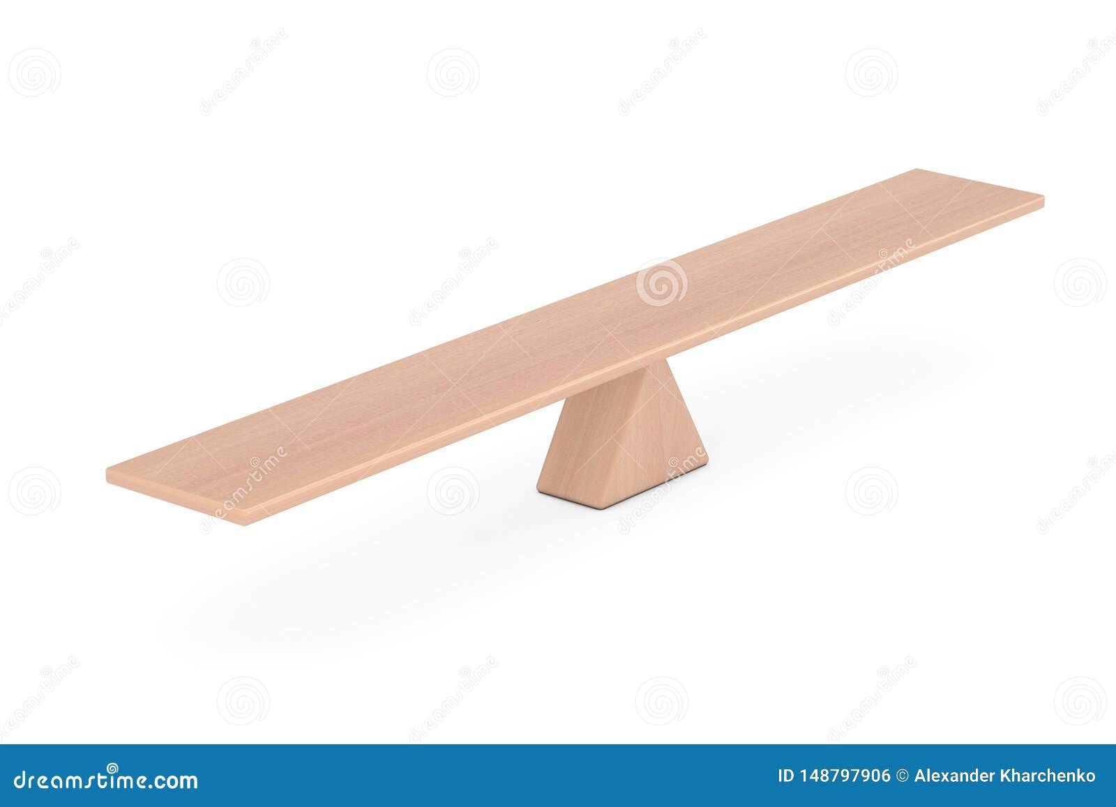 Balance Concept. Wooden Board Plank Balancing on a Wooden Triangle As ...