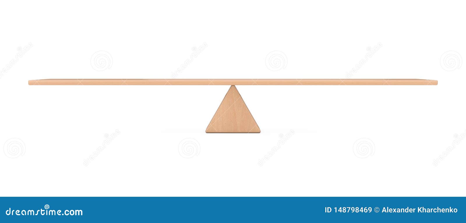 Balance Concept. Wooden Board Plank Balancing on a Wooden Triangle As ...