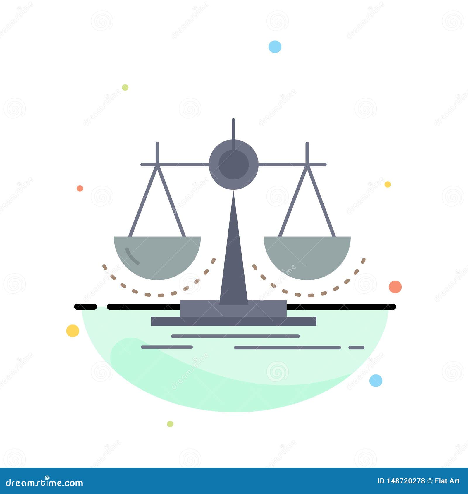 Balance, Decision, Justice, Law, Scale Flat Color Icon Vector Stock ...