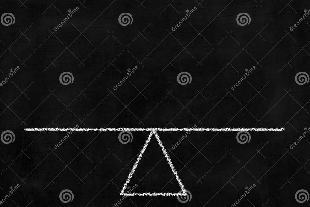 Balance Drawing on Chalkboard. Stock Illustration - Illustration of ...