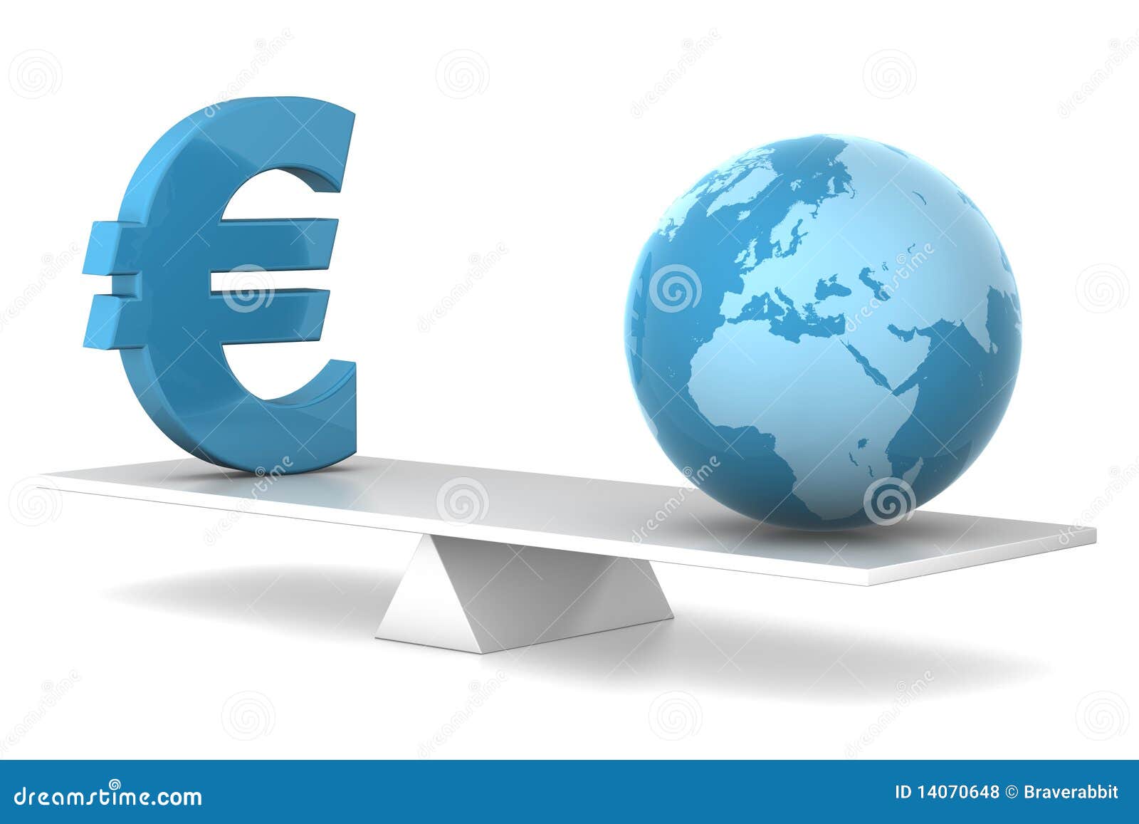 In Balance - Euro and Earth Stock Illustration - Illustration of ...
