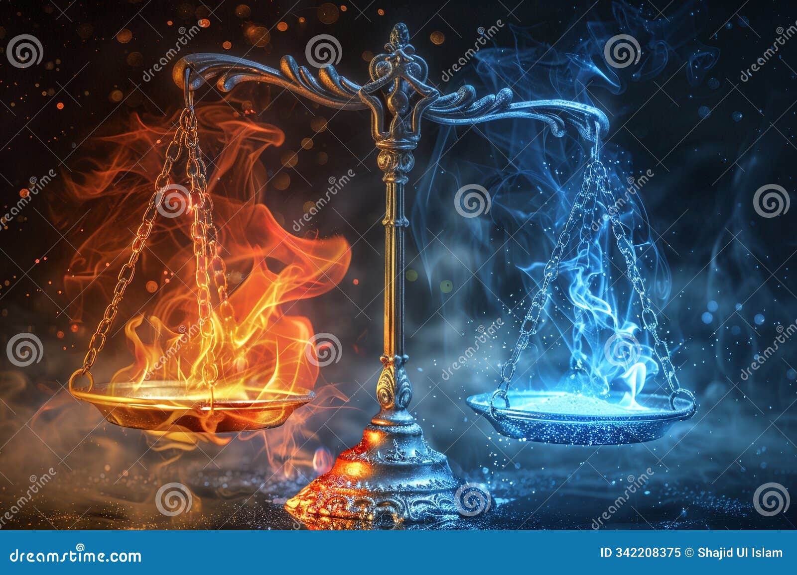 Balance of Fire and Ice stock illustration. Illustration of gold ...