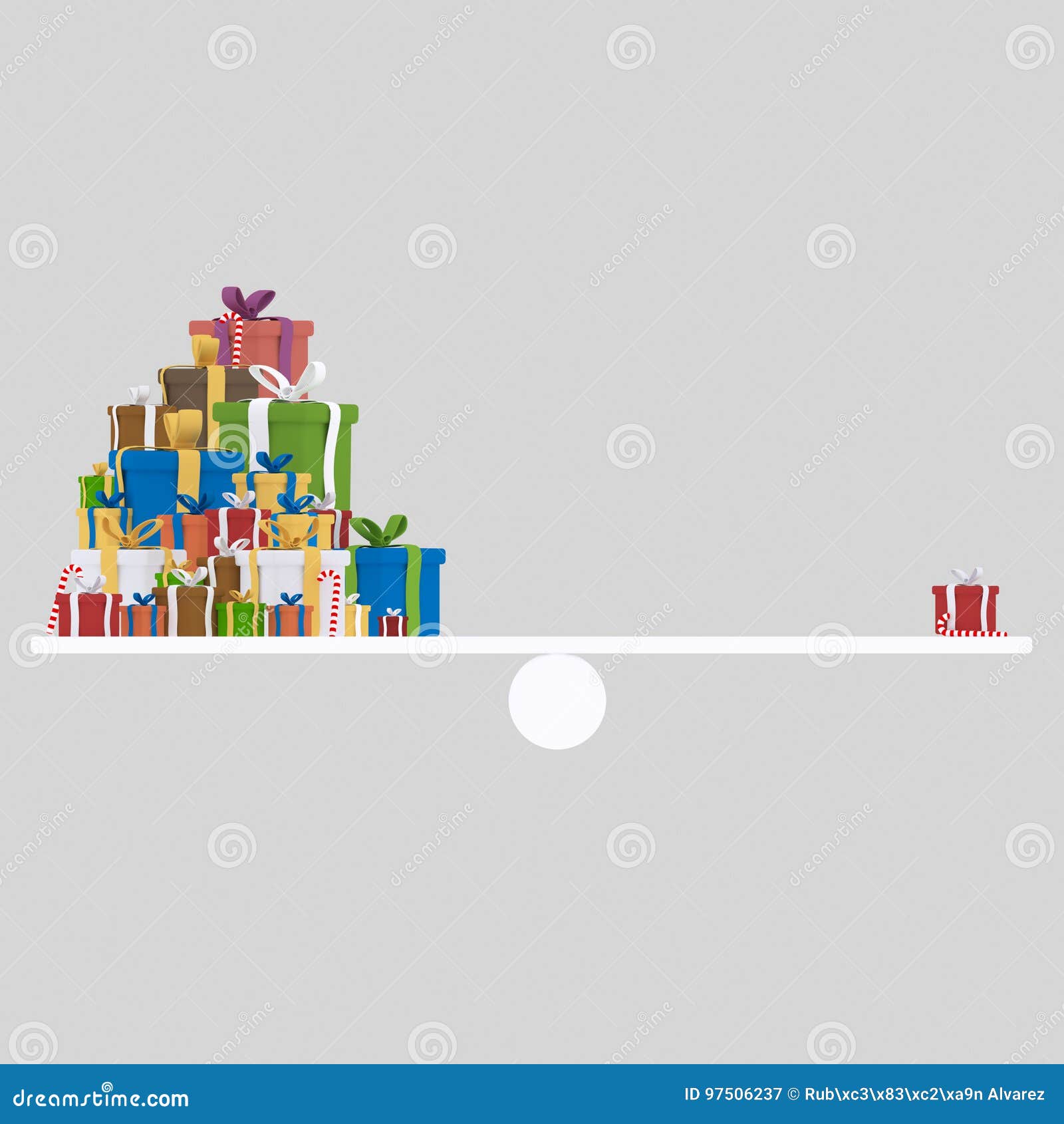 Balance gift equality. 3D stock illustration. Illustration of contact ...