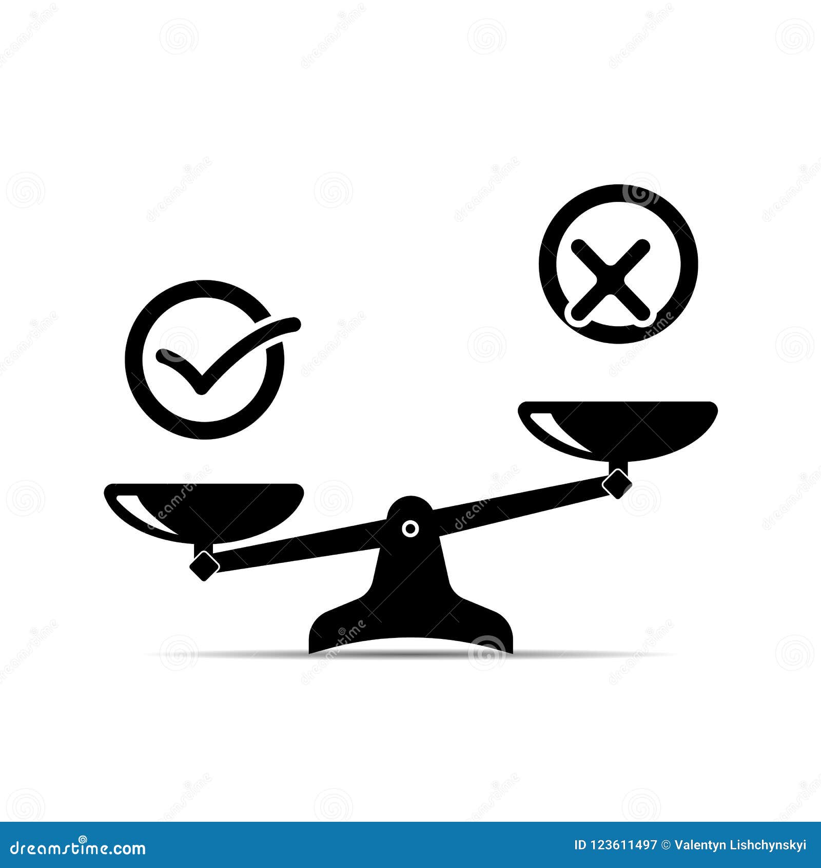 Balance Icon. Confirmation and Rejection Badge. Illustration Stock ...