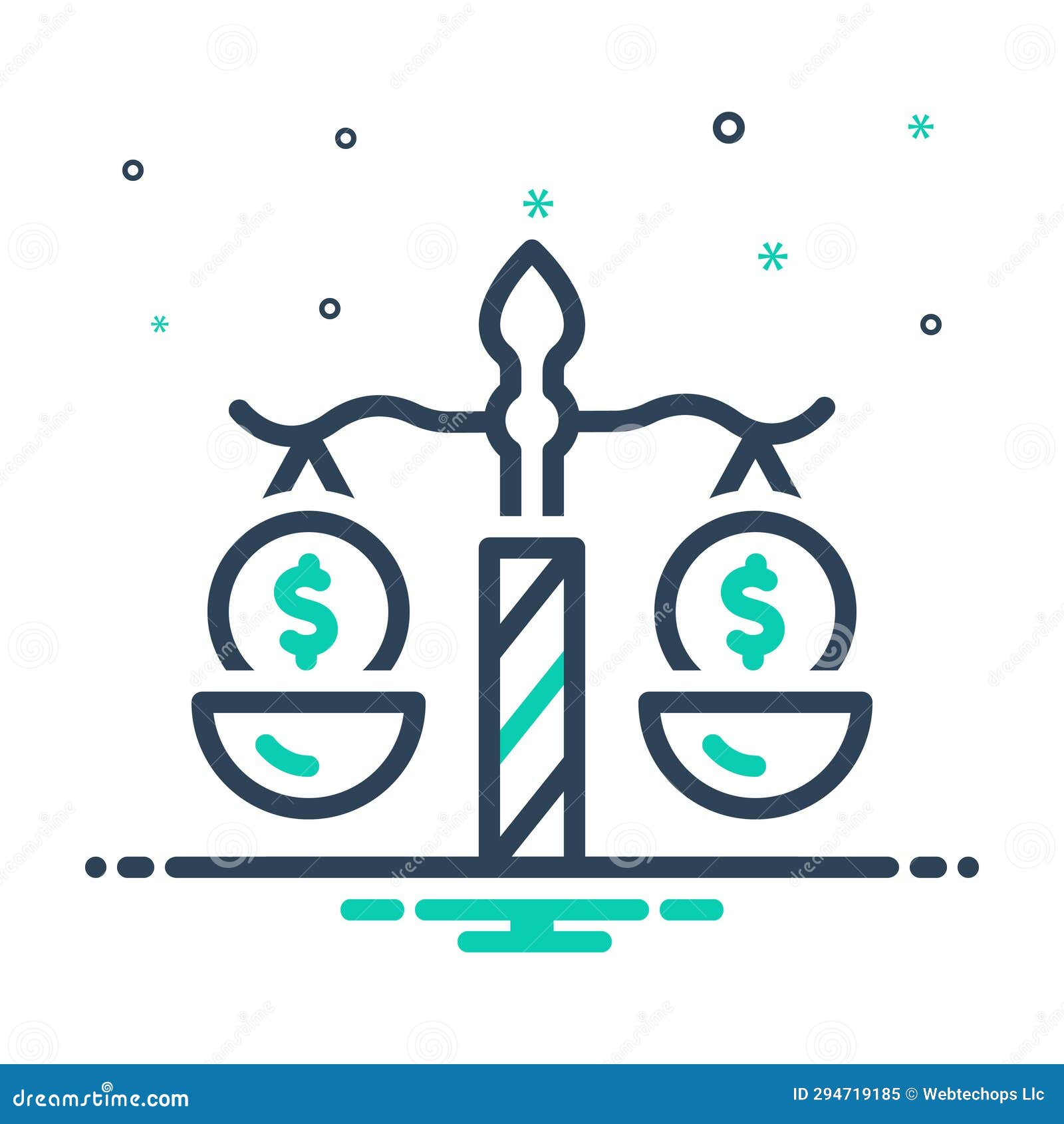 Equilibrium Scale Balance, Justice Libra. Flat Vector Icon Illustration. Simple Black Symbol On ...