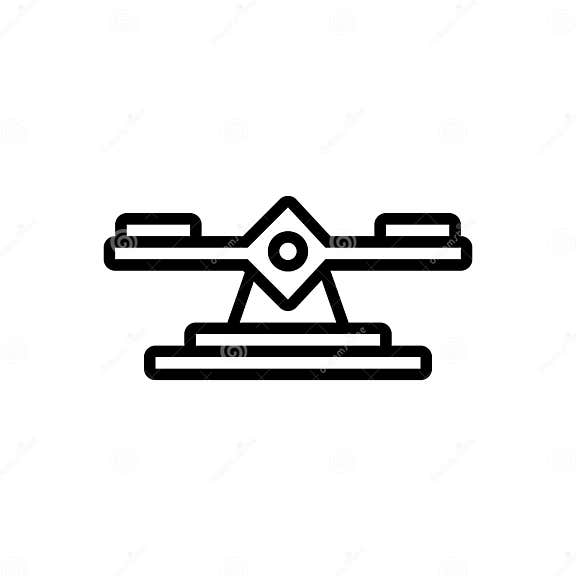 Black Line Icon for Balance, Integrity and Scale Stock Vector ...