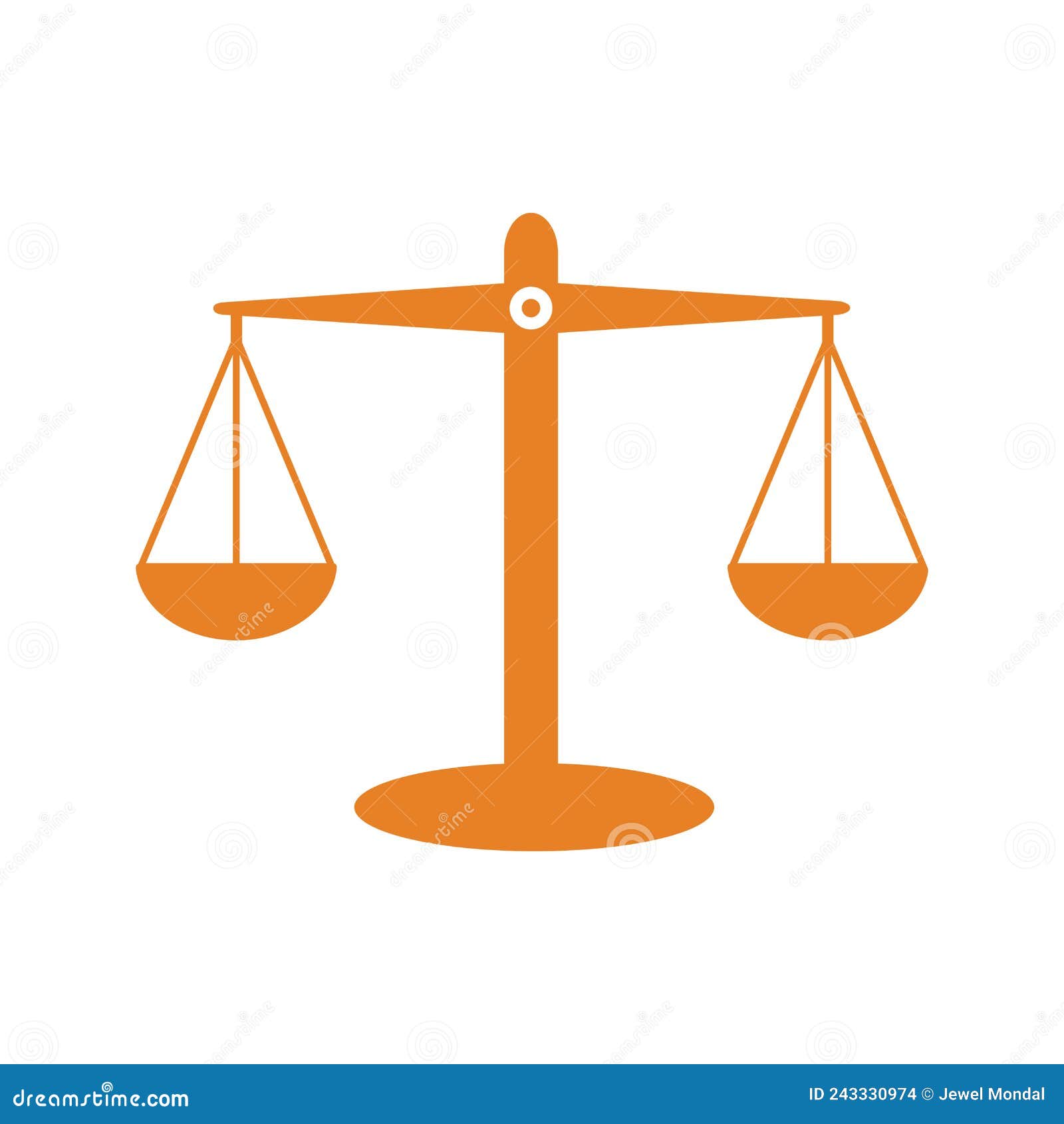 Balance, Judgment, Justice Icon. Orange Vector Sketch Stock Vector ...