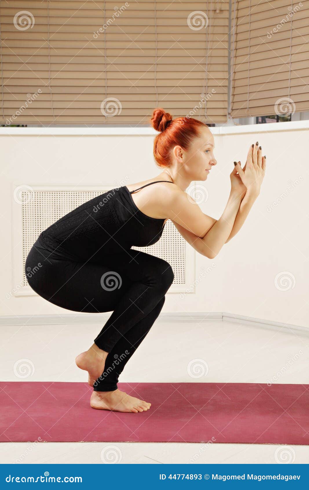 Balance on Leg with Bending Sideview Stock Image - Image of leisure ...