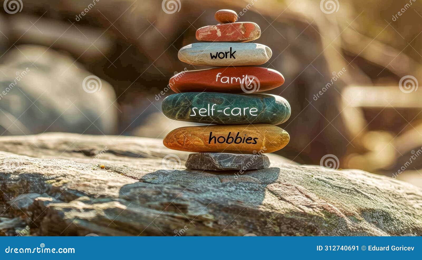 Balance of Life Concept with Stacked Stones Stock Image - Image of ...