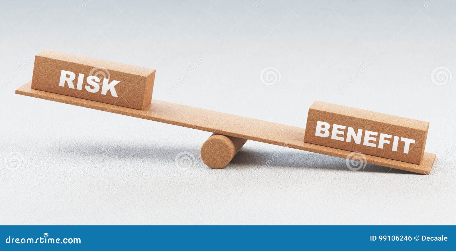 Balance with Risk and Benefit Concept, 3d Render Illustration Stock ...