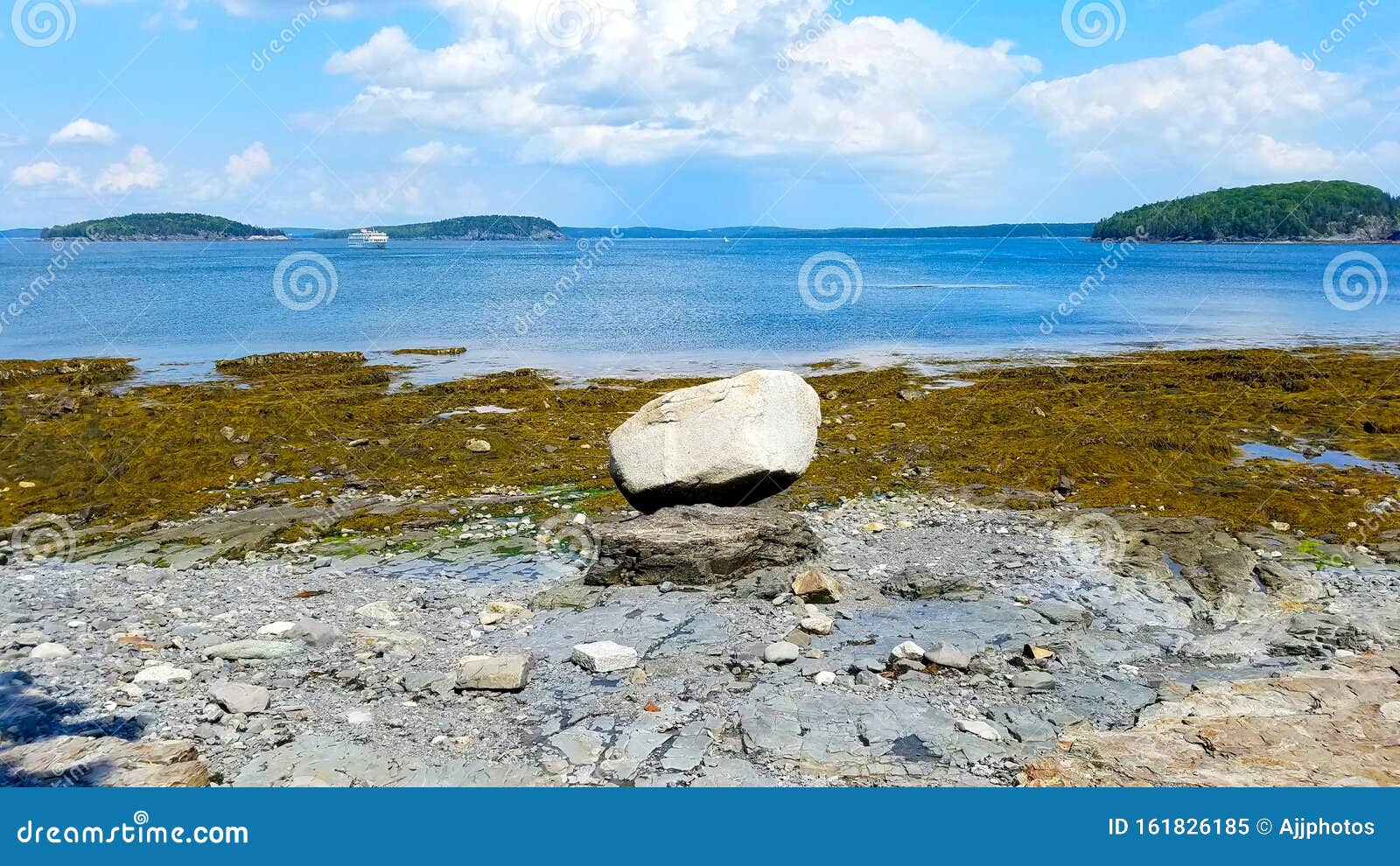 Balance Rock in Bar Harbor - Maine Stock Image - Image of summer, shore ...