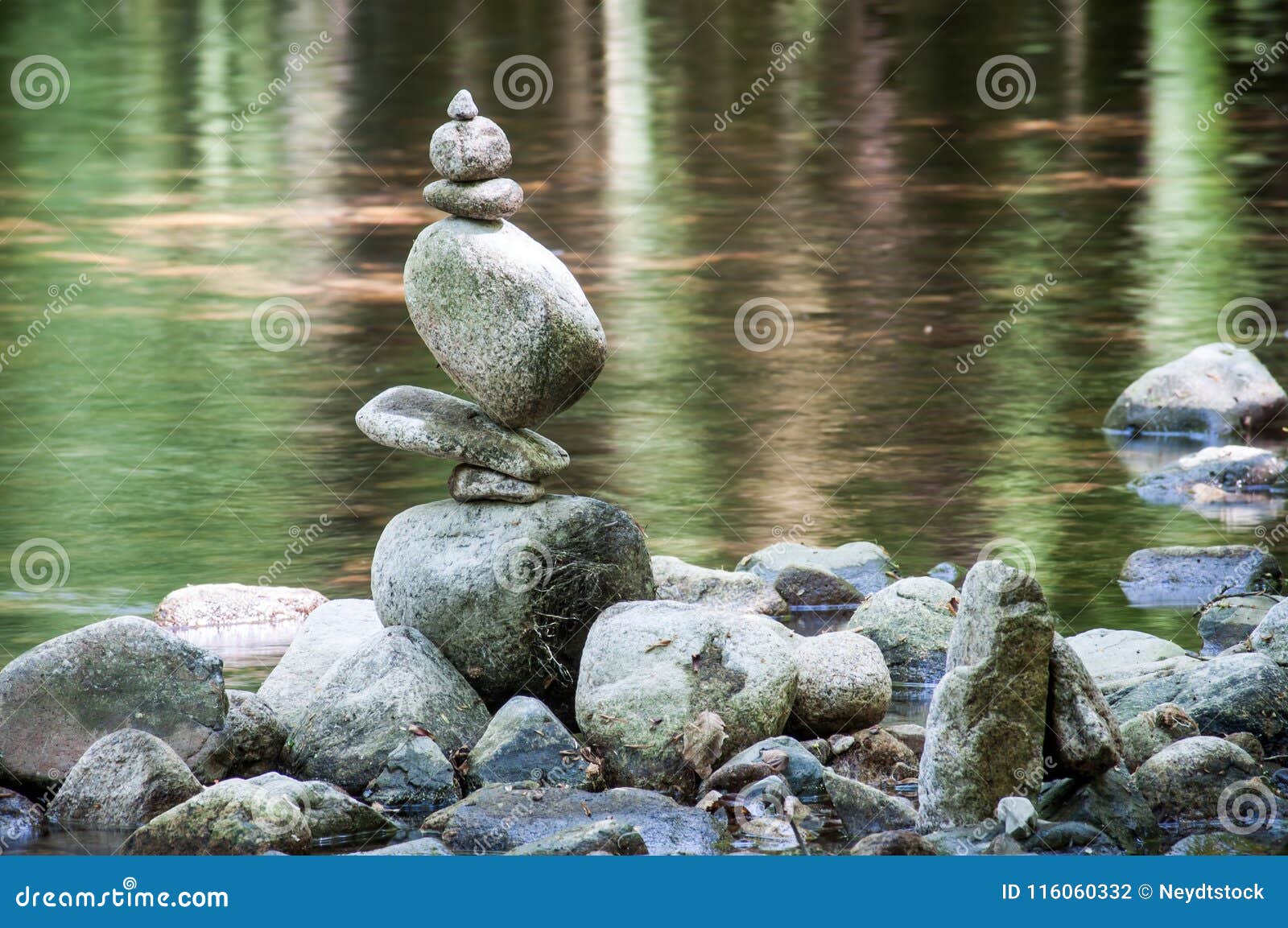 Balance rocks in the river stock photo. Image of background - 116060332