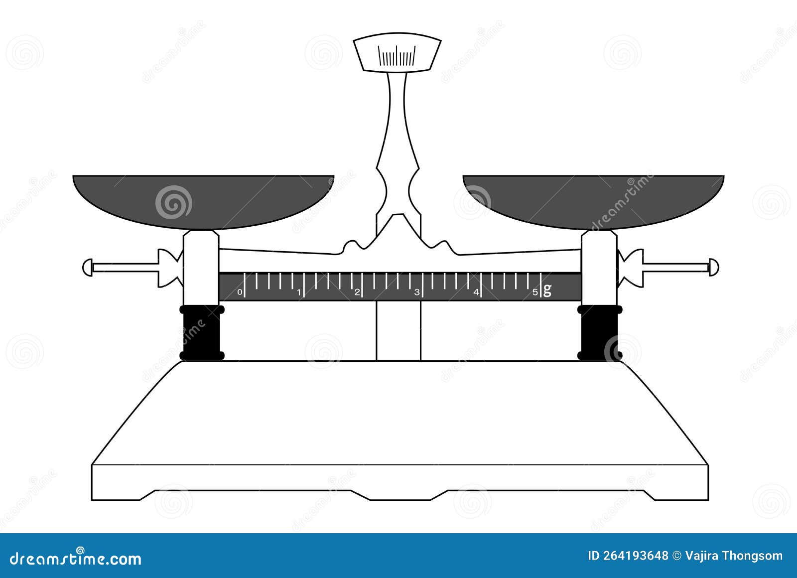 Balance Scale Black and White Line, Vector Illustration Stock Vector ...