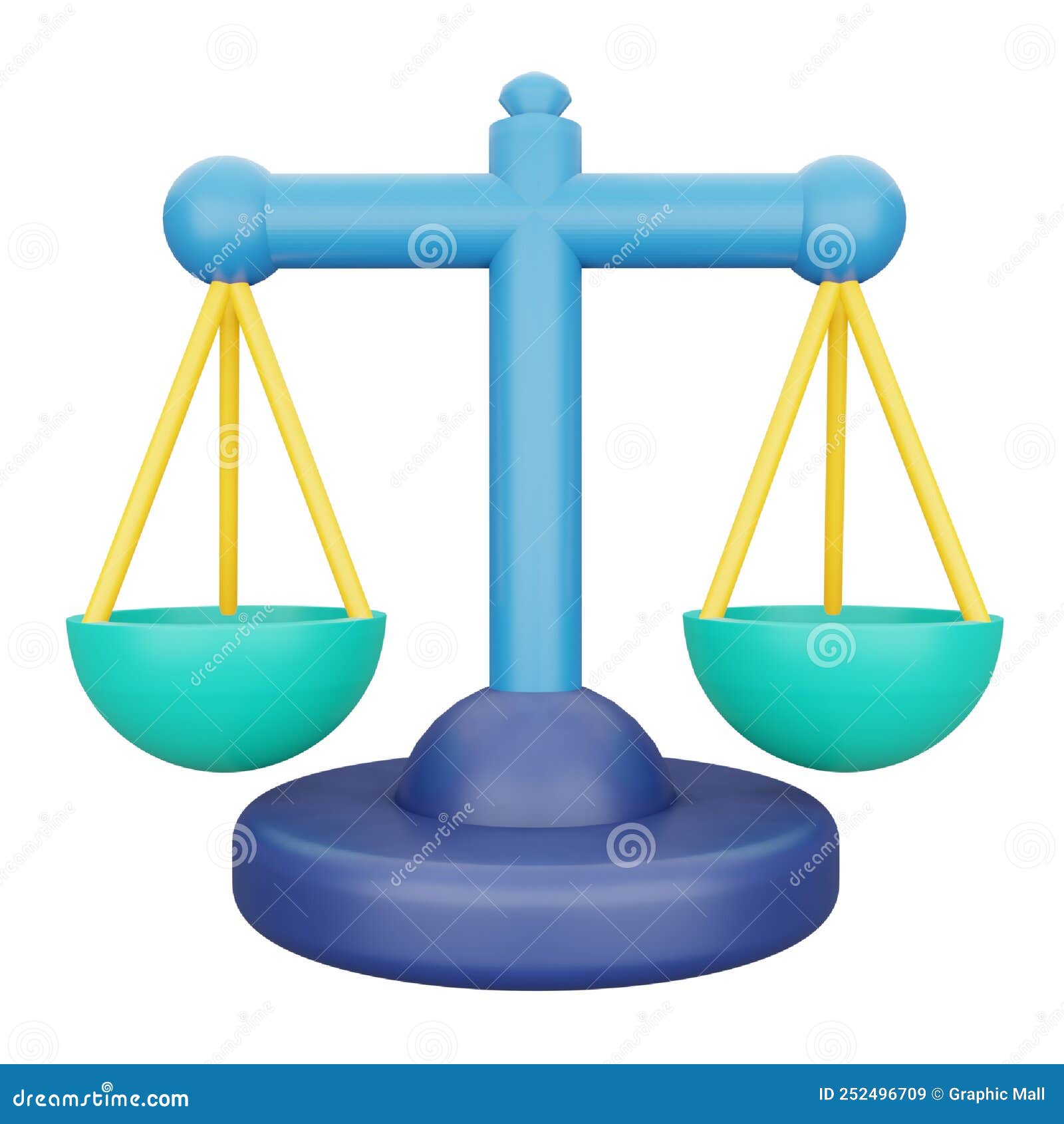 Balance Scale 3d Rendering Isometric Icon. Stock Vector - Illustration ...